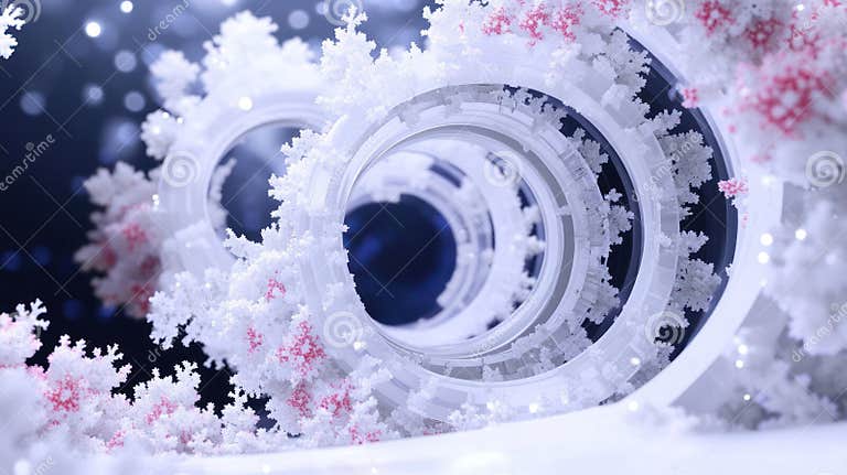 Abstract Spirals with Snowflake Patterns Create a Mesmerizing Visual ...
