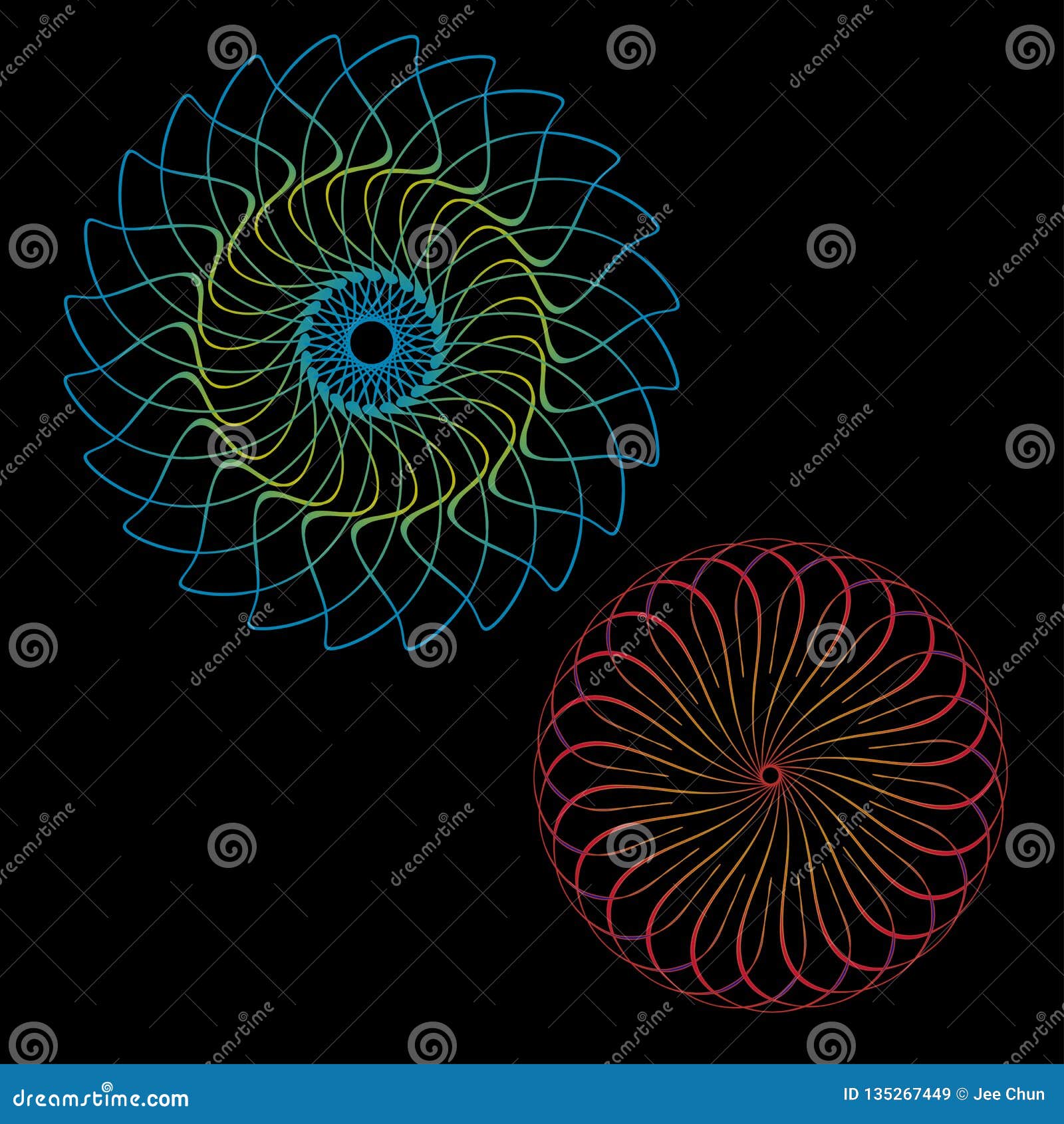 Abstract Spirograph Art , Parabolic Curve of Line in Circle Form ...