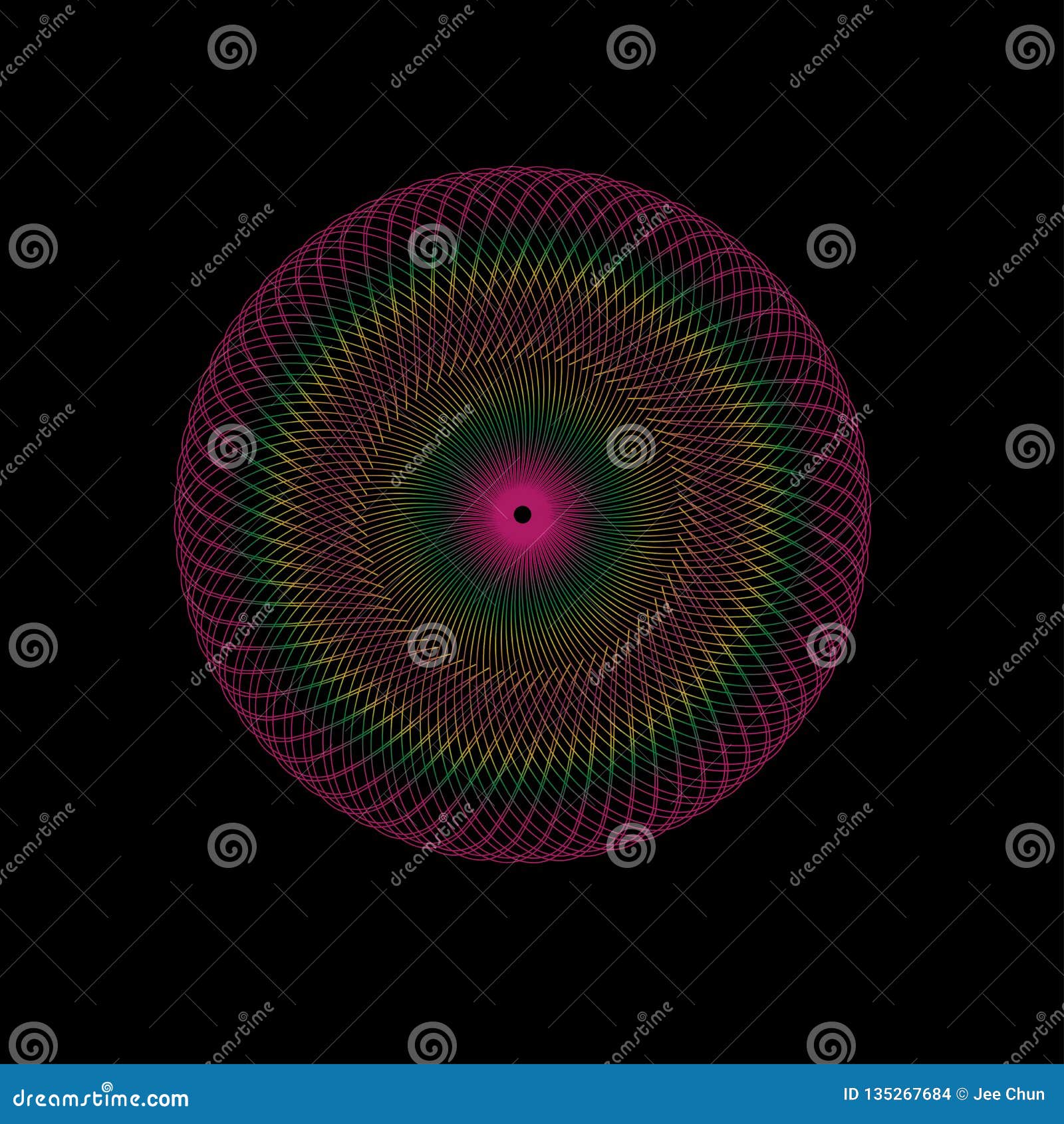 Abstract Spirograph Art , Parabolic Curve of Line in Circle Form ...