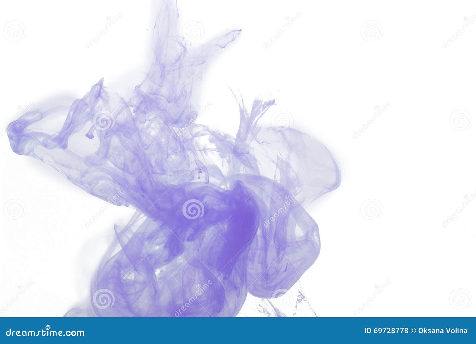 Abstract Splash of Acrylic Paint in Water on a White Background Stock ...