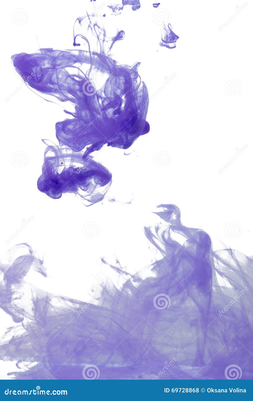 Abstract Splash of Acrylic Paint in Water on a White Background Stock ...
