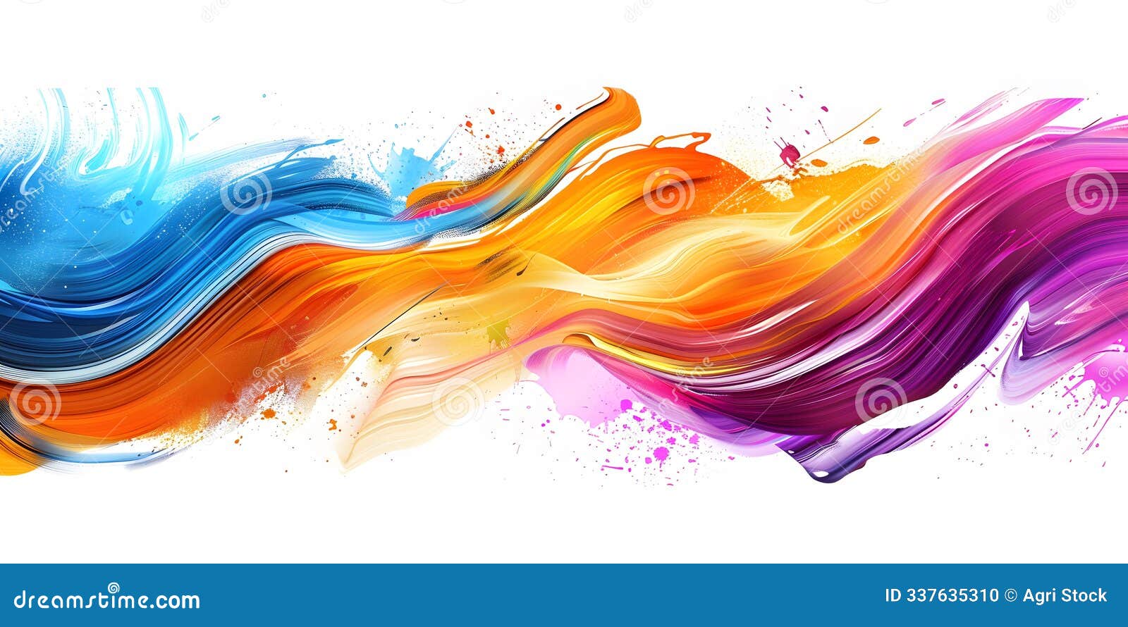 Abstract Splash Background with Dynamic Ribbon and Wave Brush Strokes ...