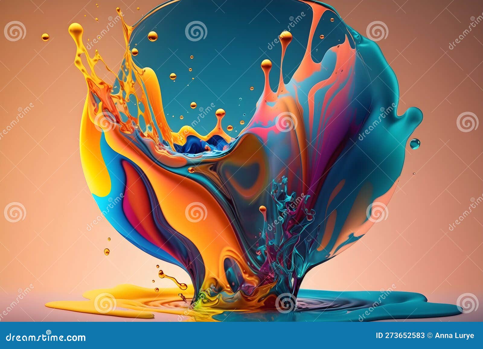 Abstract Splash Background in Fluid Art Style in Delicate Colors ...