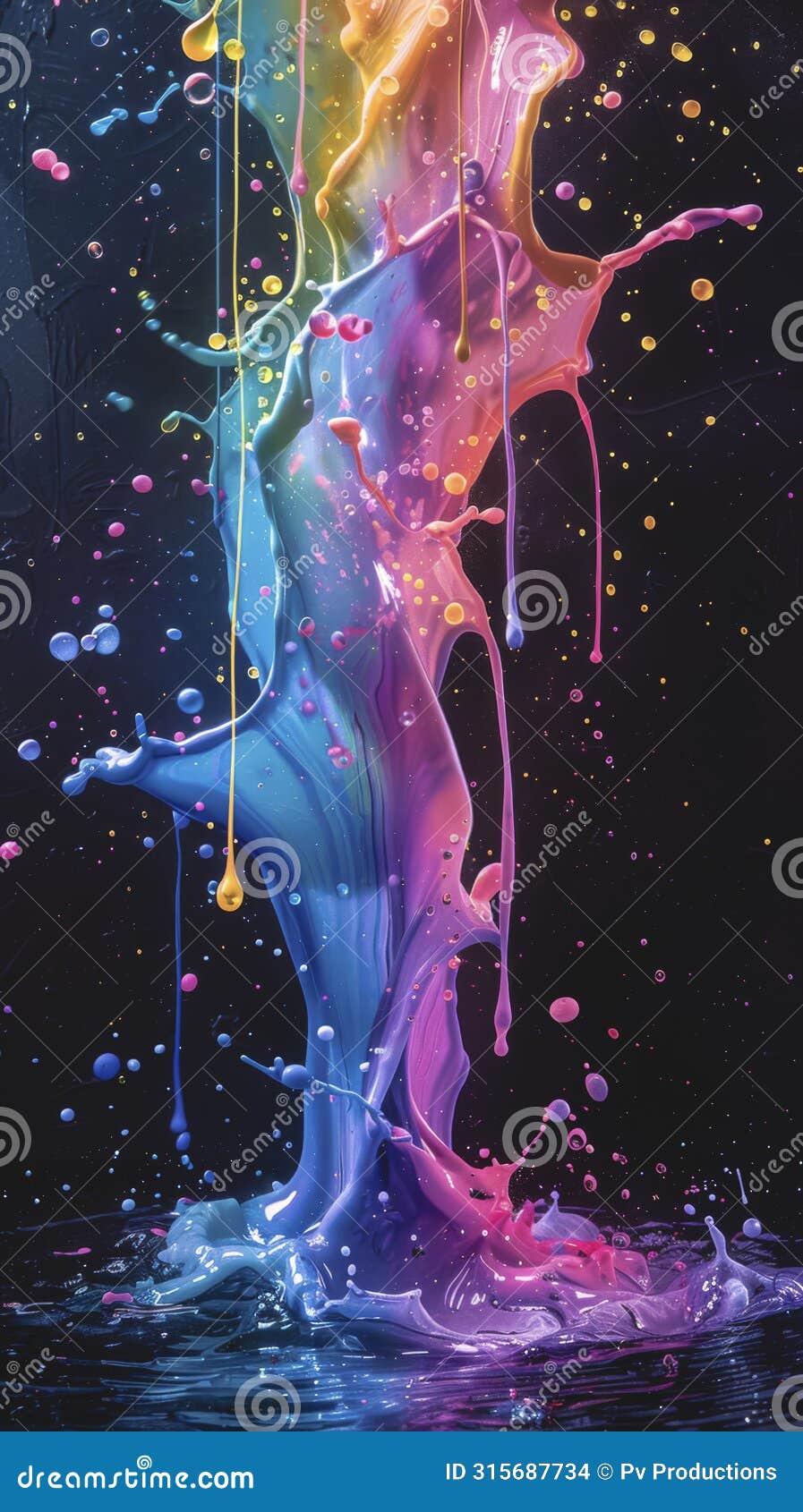 Abstract Splash of Colors on a Black Background. Stock Photo - Image of ...