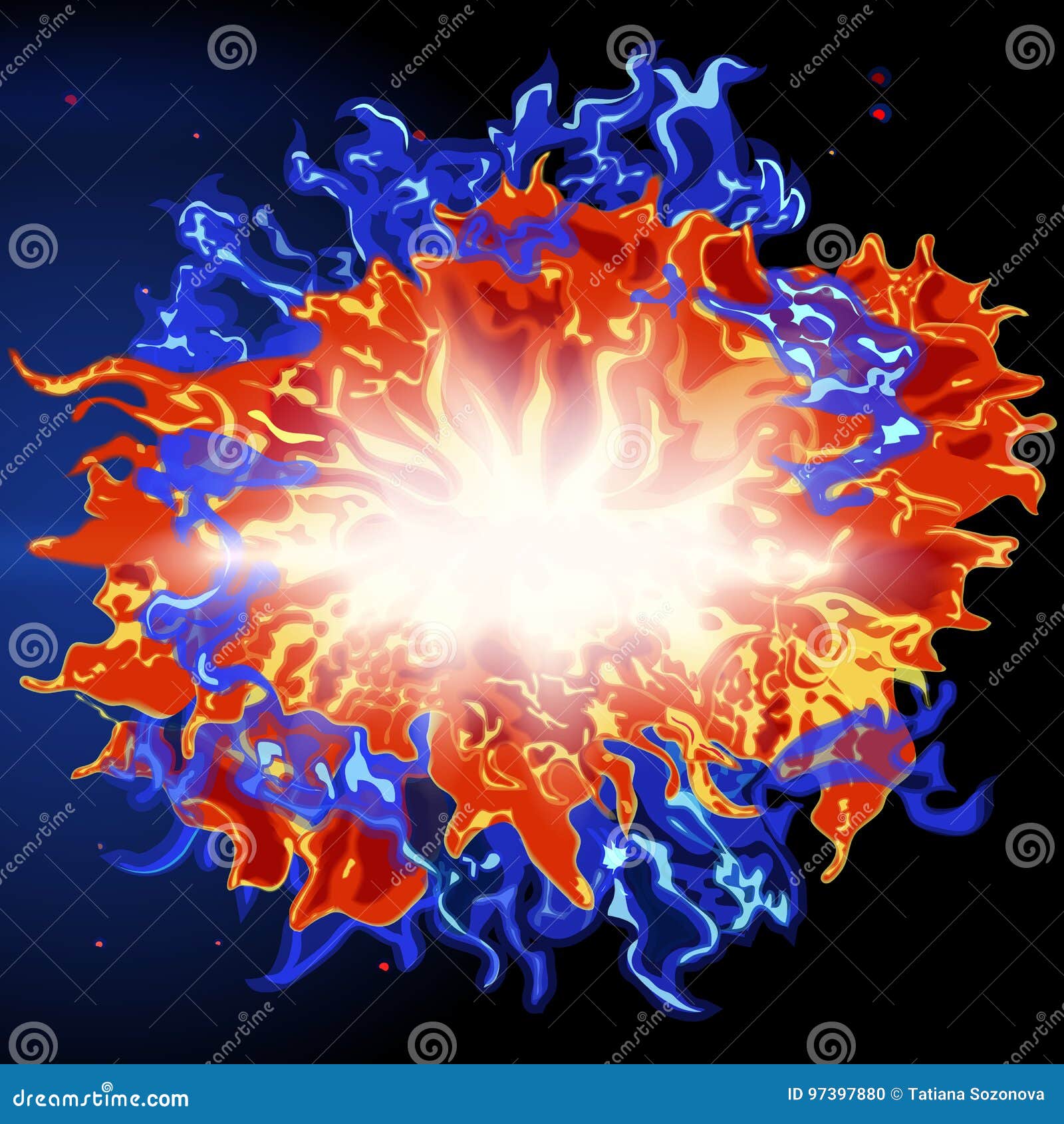 Abstract splash of fire stock vector. Illustration of cooking - 97397880