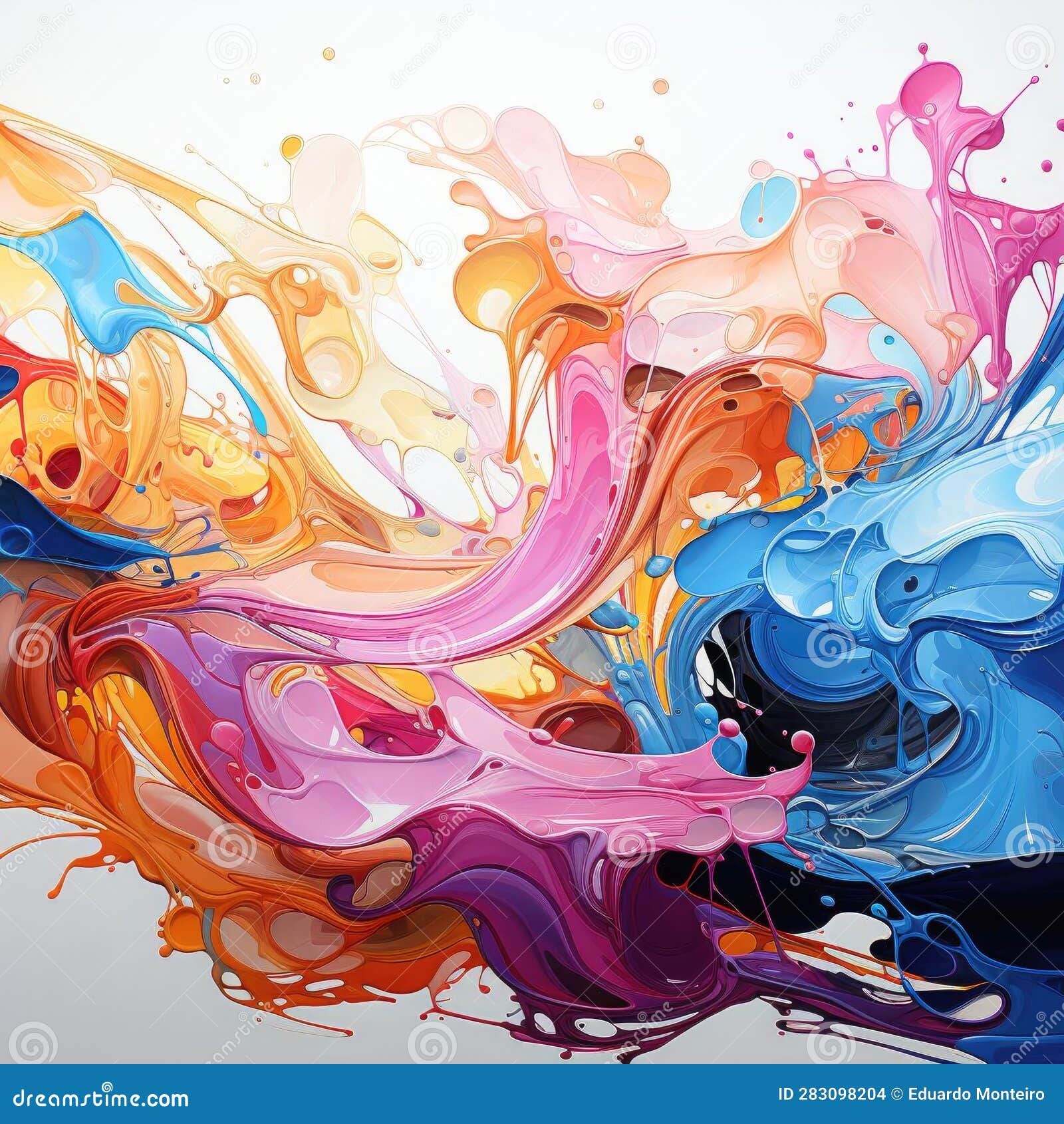 Abstract Splash of Paint with Flowing Forms and Realistic Color Schemes ...
