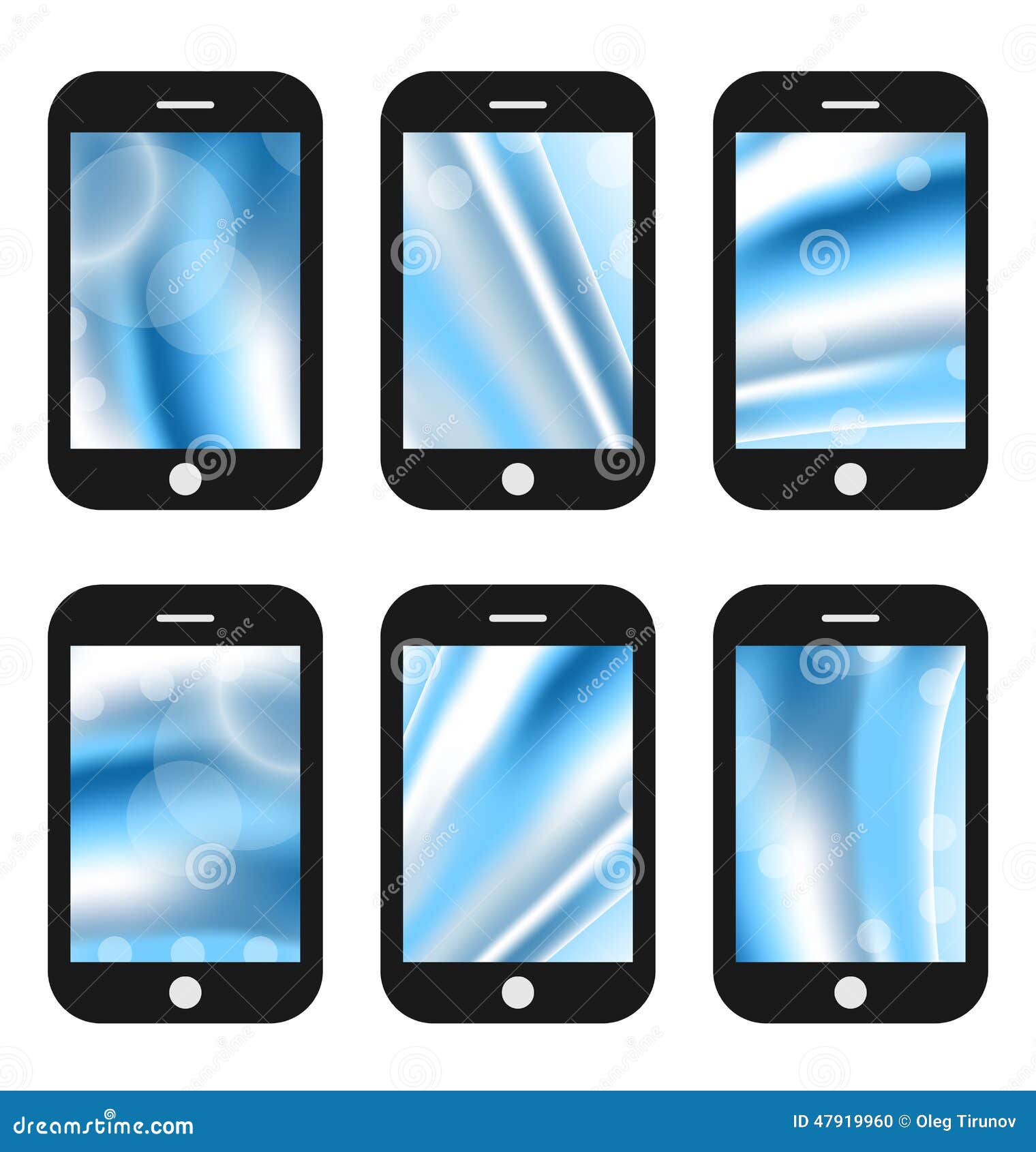 Abstract Splash Screens For Mobile Phones App With Different Wave ...