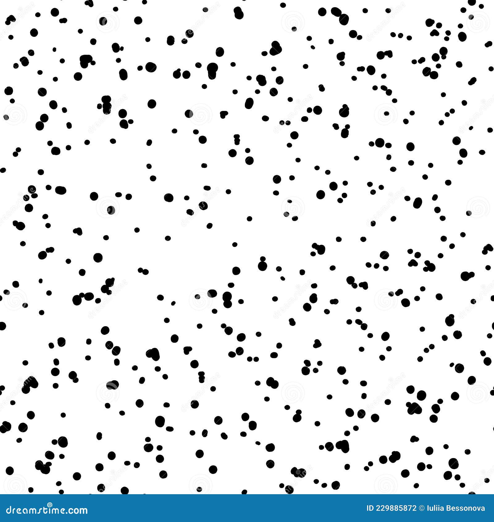 Abstract Splash Vector Seamless Pattern. Black and White Hand Drawn ...