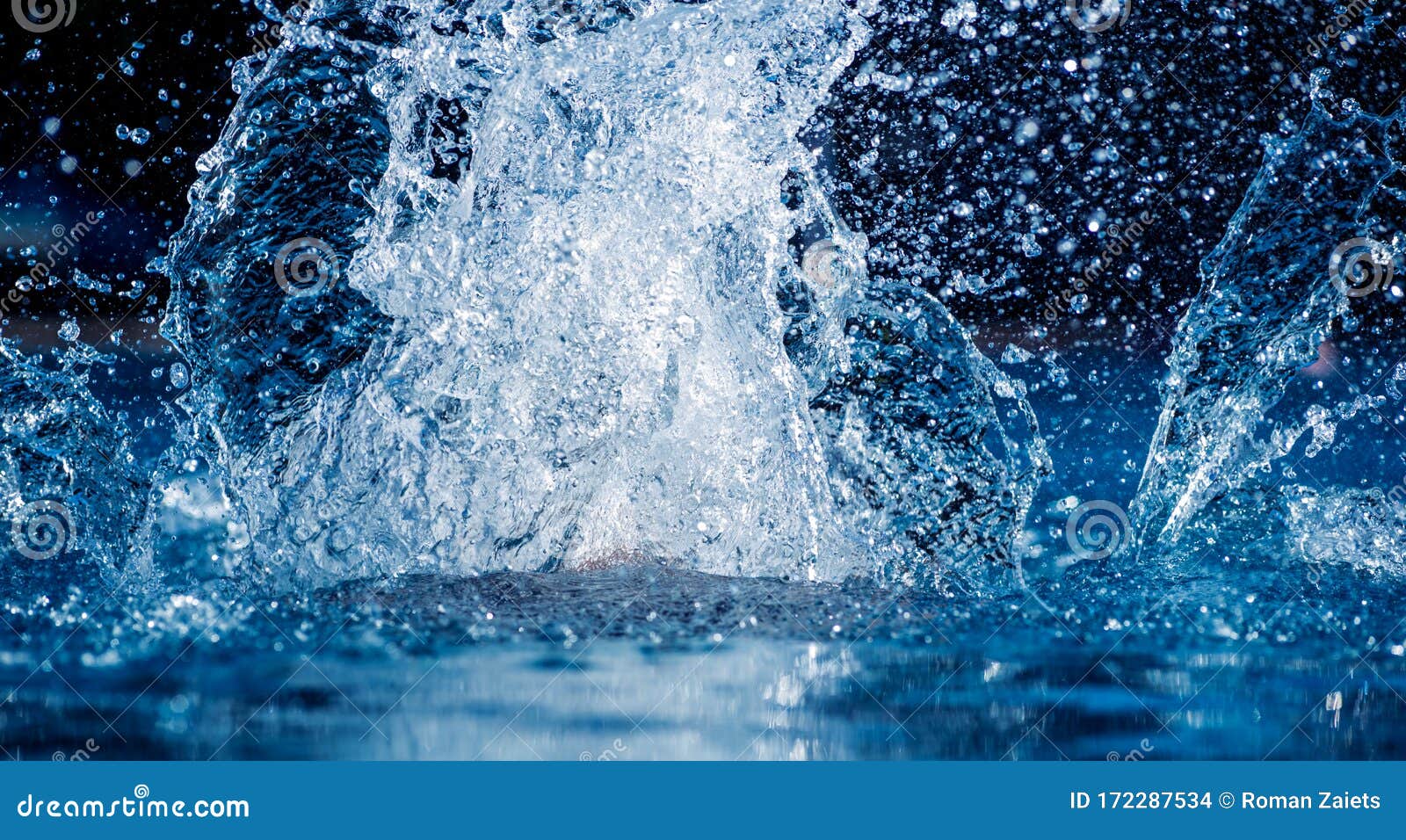 Abstract Splash of Water on a Swimming Pool Stock Photo - Image of flow ...