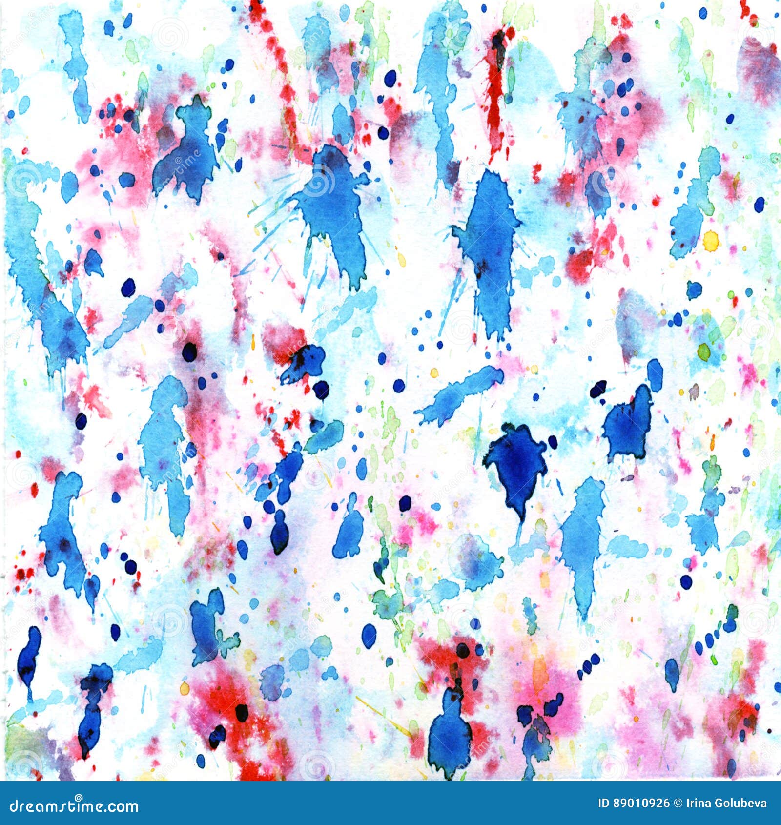 Abstract Splashed and Splattered Splotches of Colorful Blue Stock Photo ...