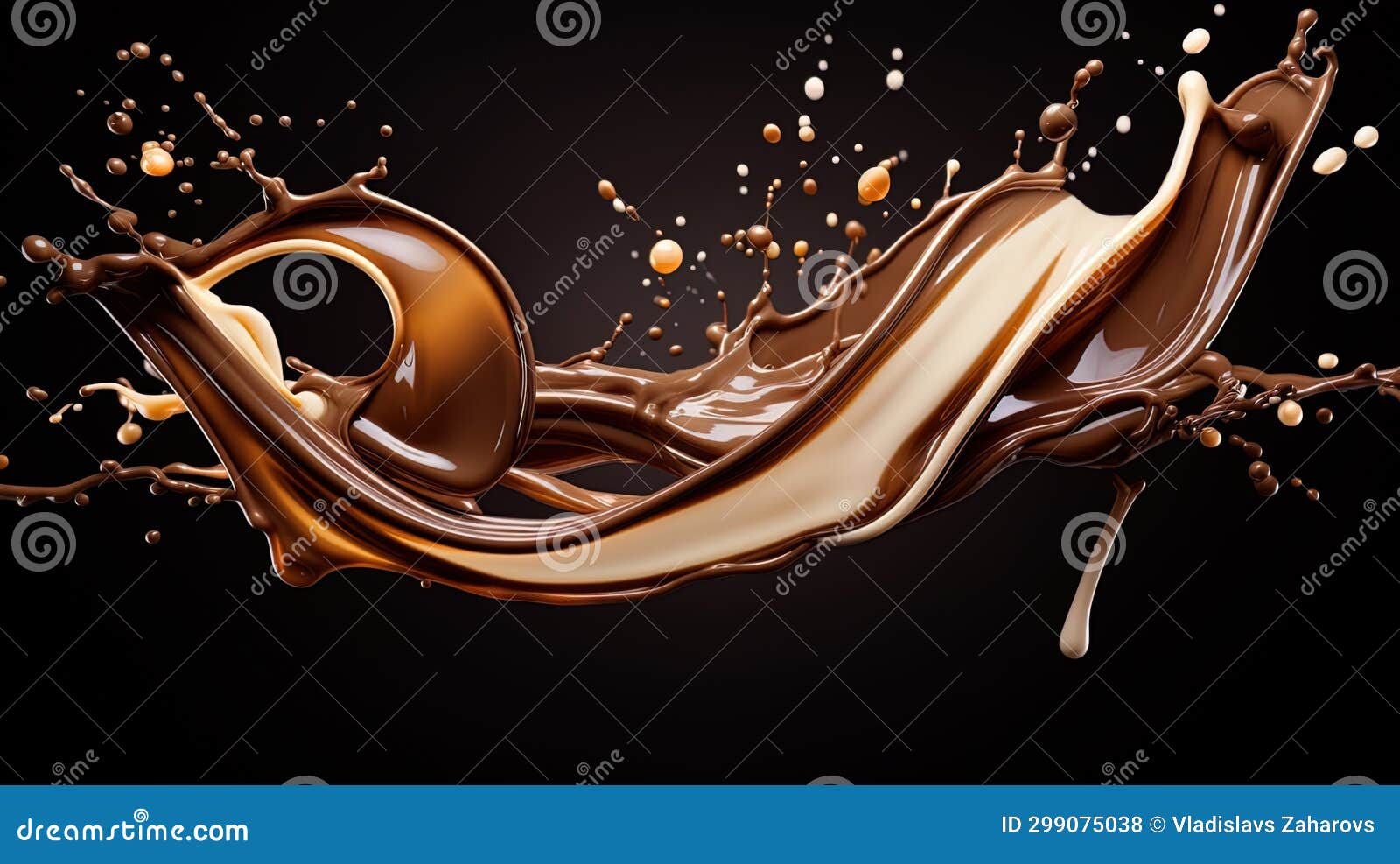 Abstract Splashes of Chocolate and Vanilla in Amazing Culinary ...