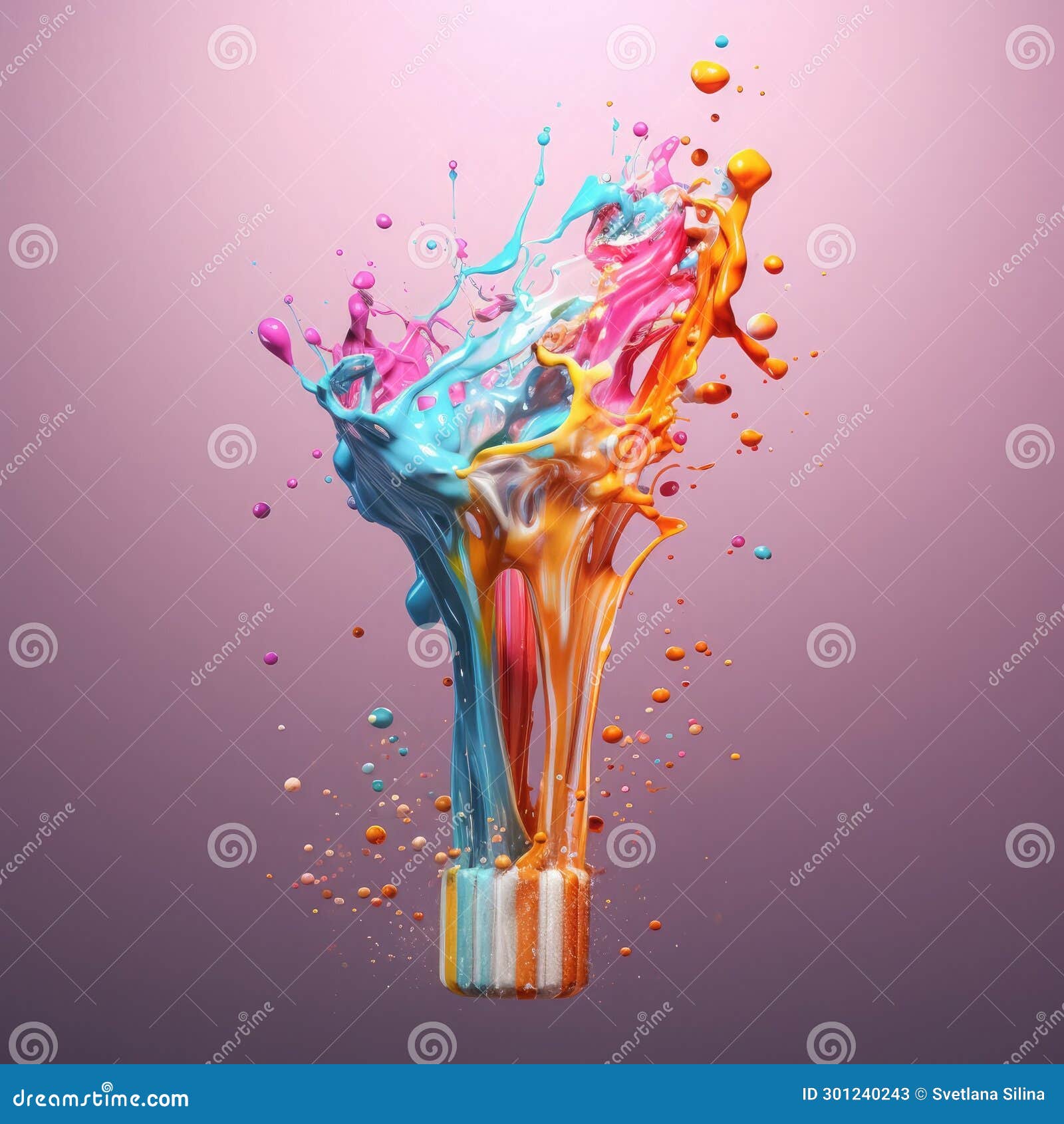 Abstract Splashes of Colors Vertically Arranged Stock Illustration ...