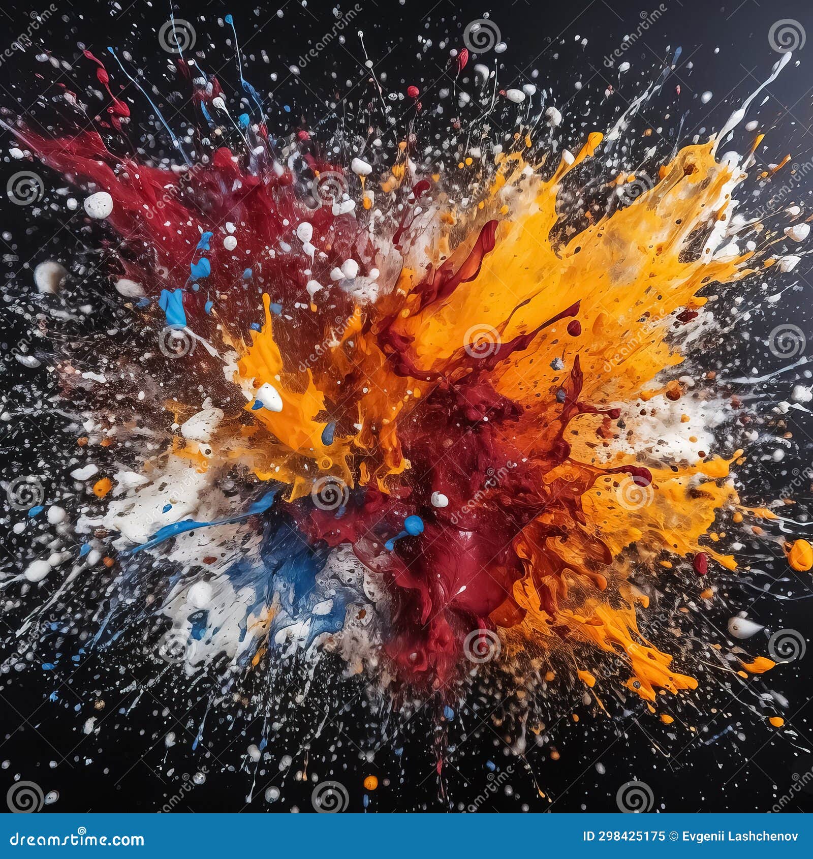 Abstract Splatter Artistry - Multi-colored Paint Eruption. AI ...