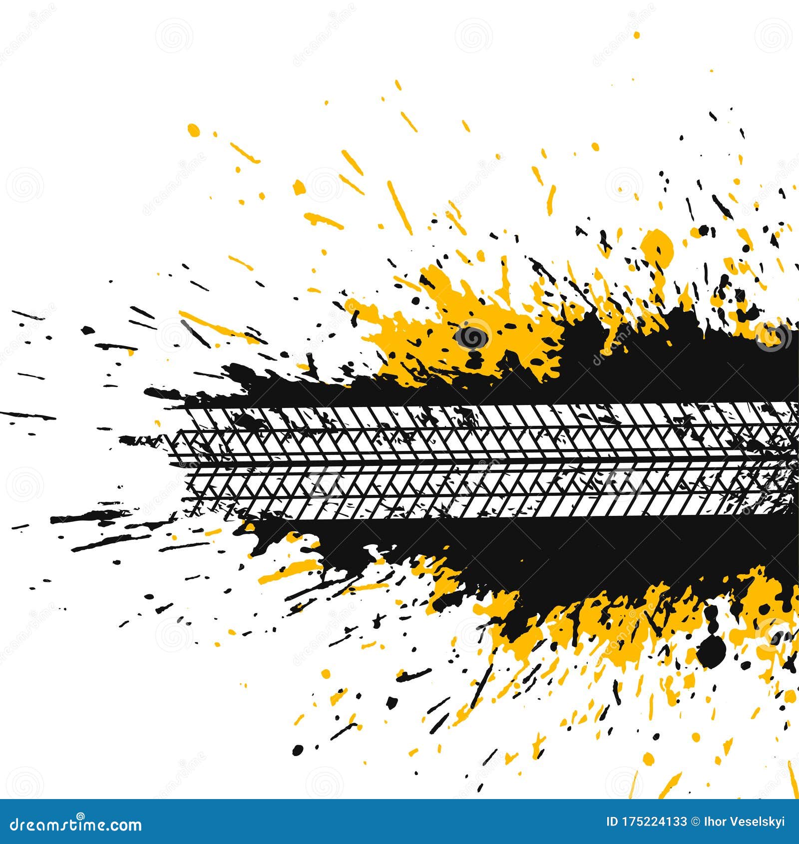 Abstract Splatter Background with Tire Track Stock Illustration ...