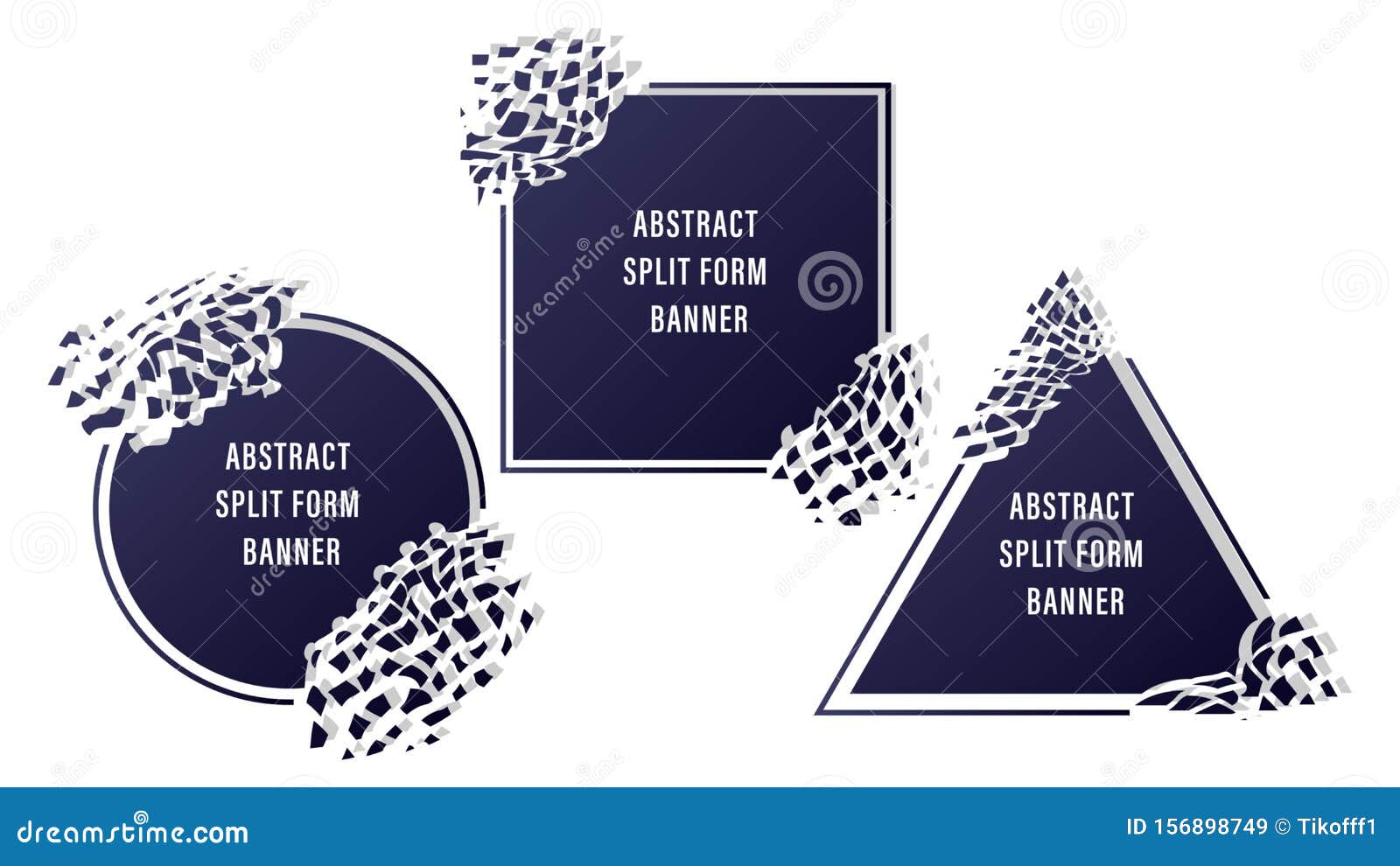 Abstract Split Form Shattered, Fragmented Banners Stock Vector ...