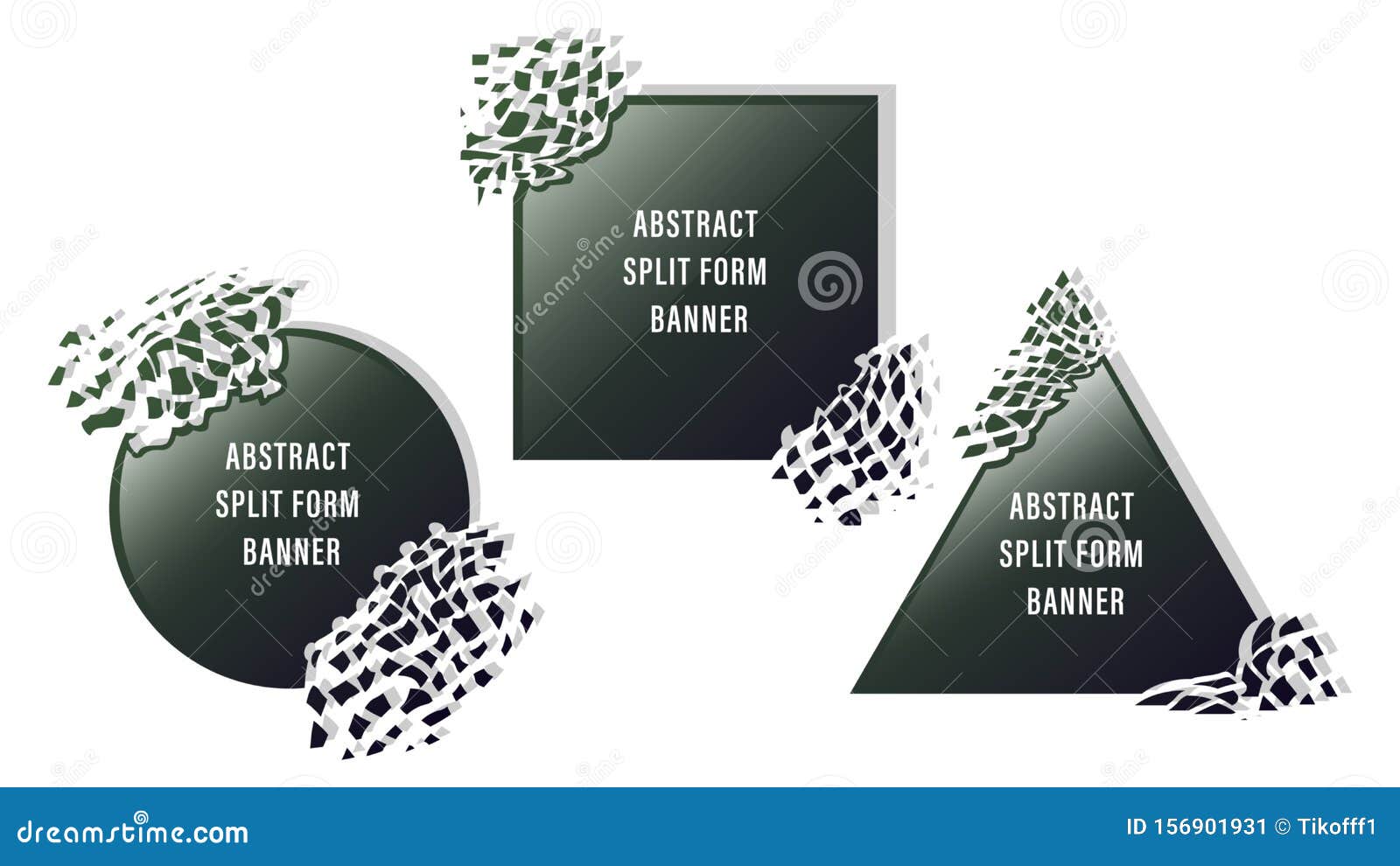 Abstract Split Form Shattered, Fragmented Banners Stock Vector ...