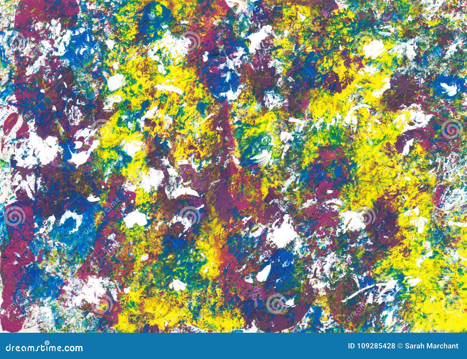 Abstract Splodges of Boldly Coloured Acrylic Paint Stock Illustration ...