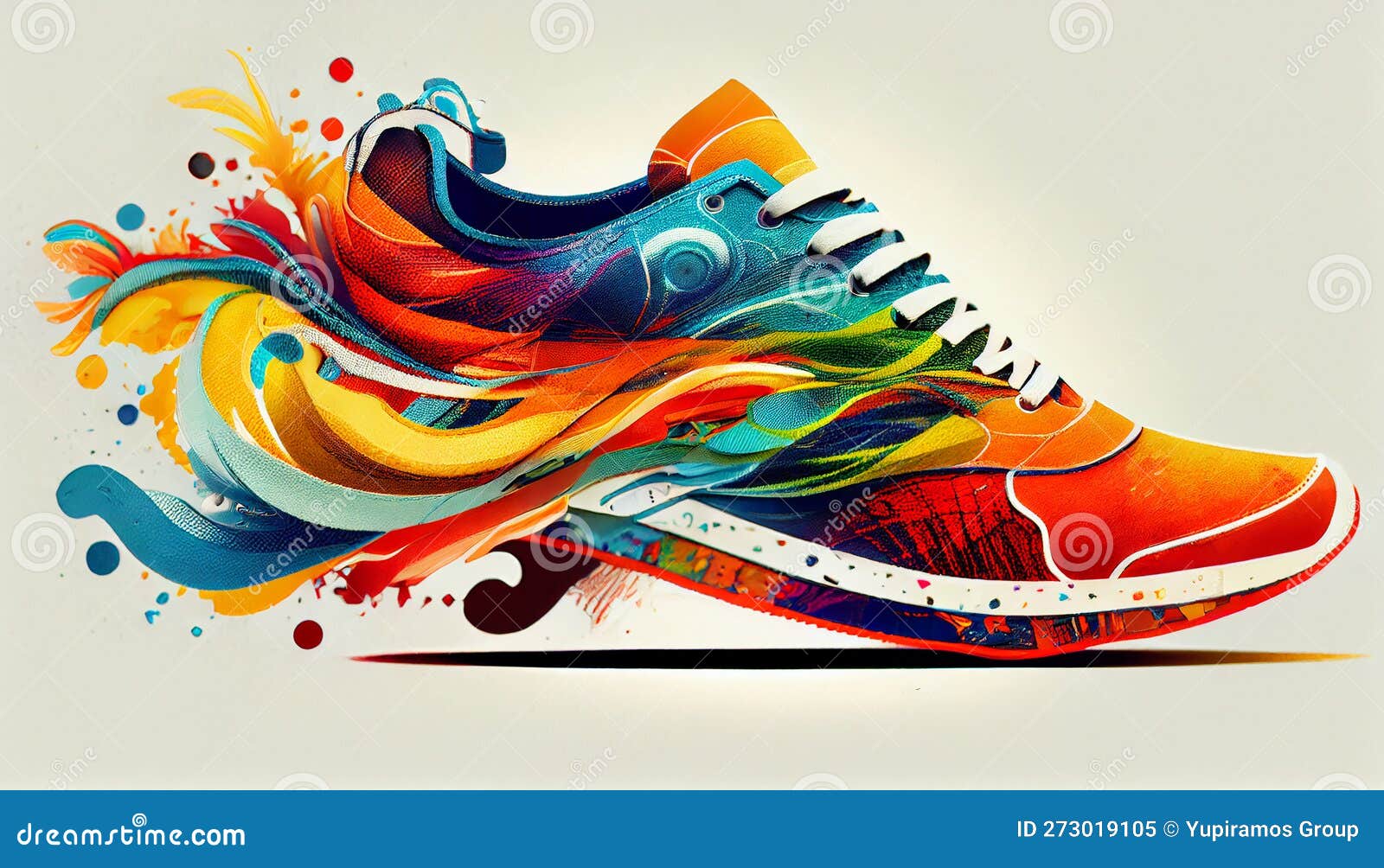 Abstract Sport Illustration in Multi Colored Backdrop Design Generated ...