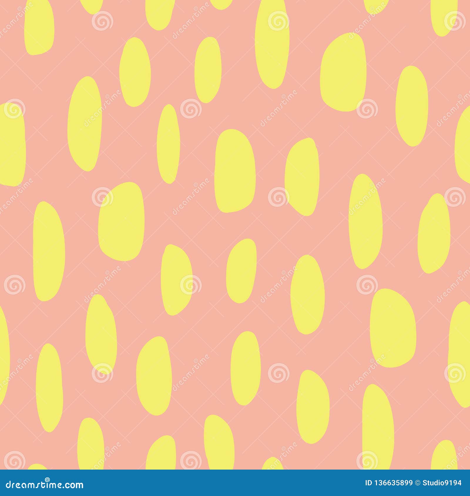 Abstract Spot Shapes Seamless Vector Pattern. Yellow Lime Marks on ...