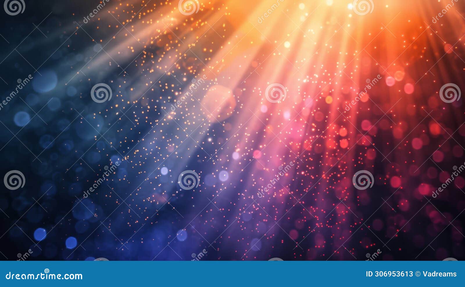 Abstract Spotlight Background. Rainbow Colors Spotlight with Bokeh and ...