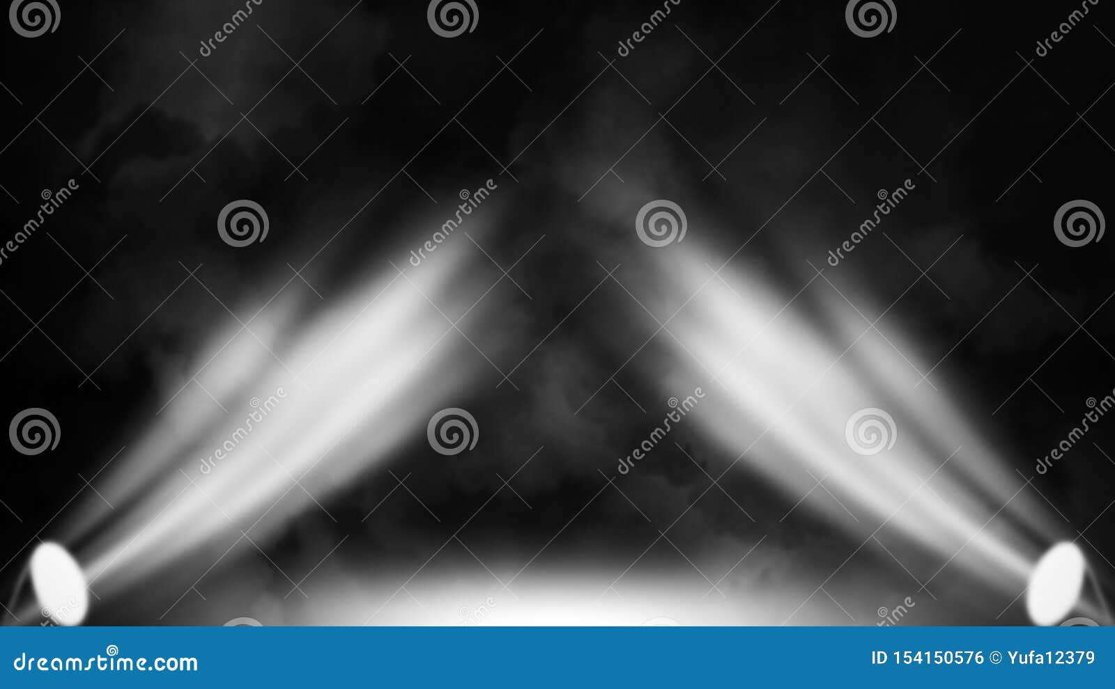 Abstract Spotlight with Smoke Mist Fog on a Black Background. Texture ...