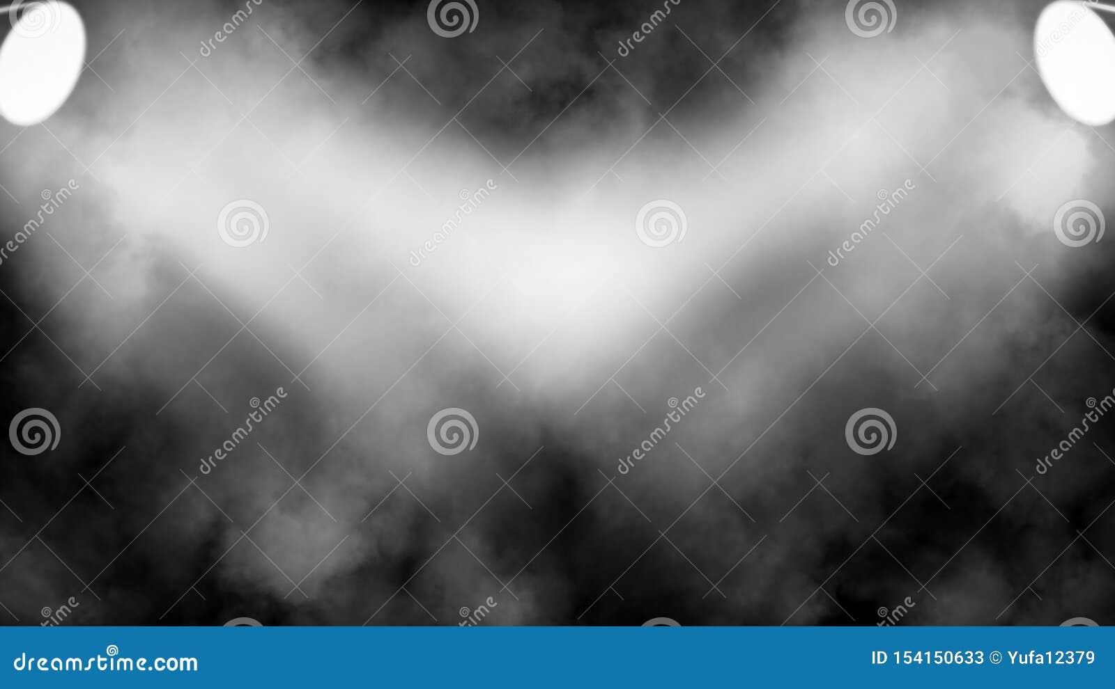 Abstract Spotlight with Smoke Mist Fog on a Black Background. Texture ...