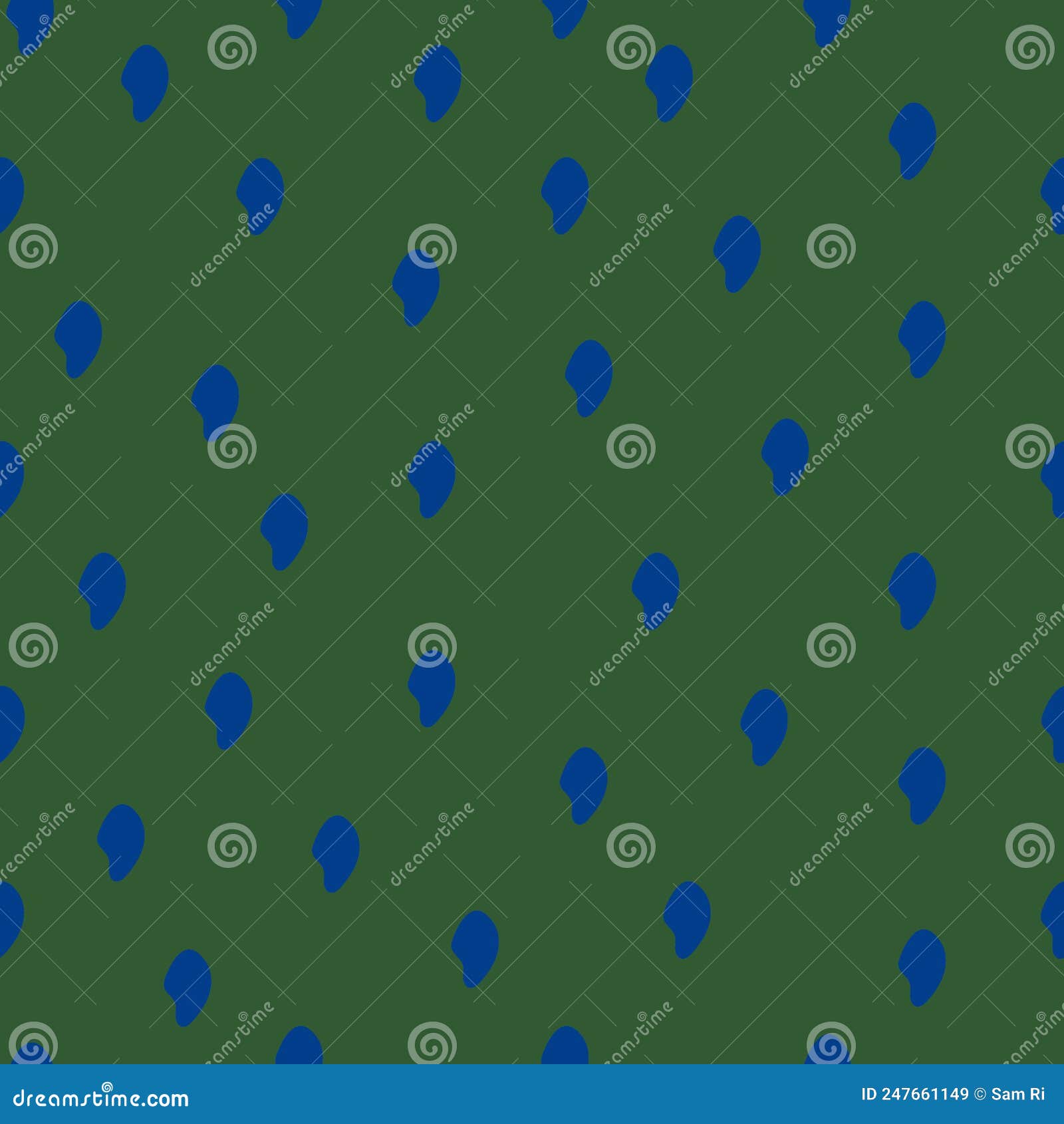 Abstract Spotted Doodle Seamless Print. Vector Green Pattern ...