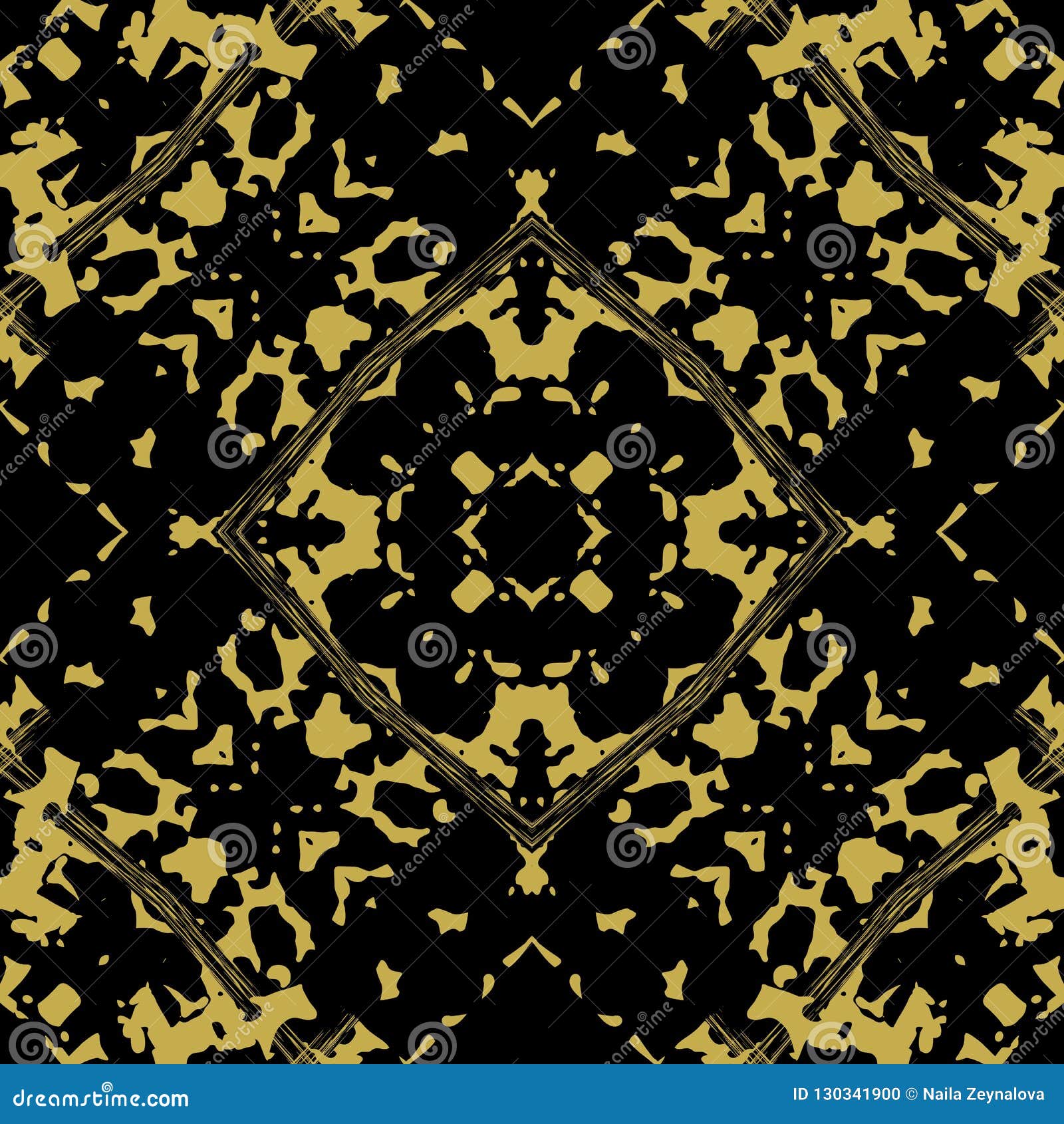 Abstract Spotty Damask Vector Seamless Pattern. Ornamental Spotted ...