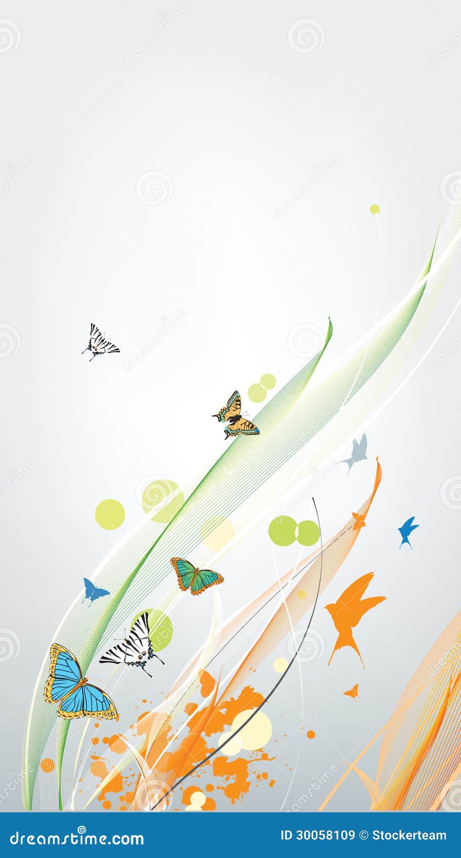 Abstract Colorful Spring Background with Butterfly Stock Illustration ...
