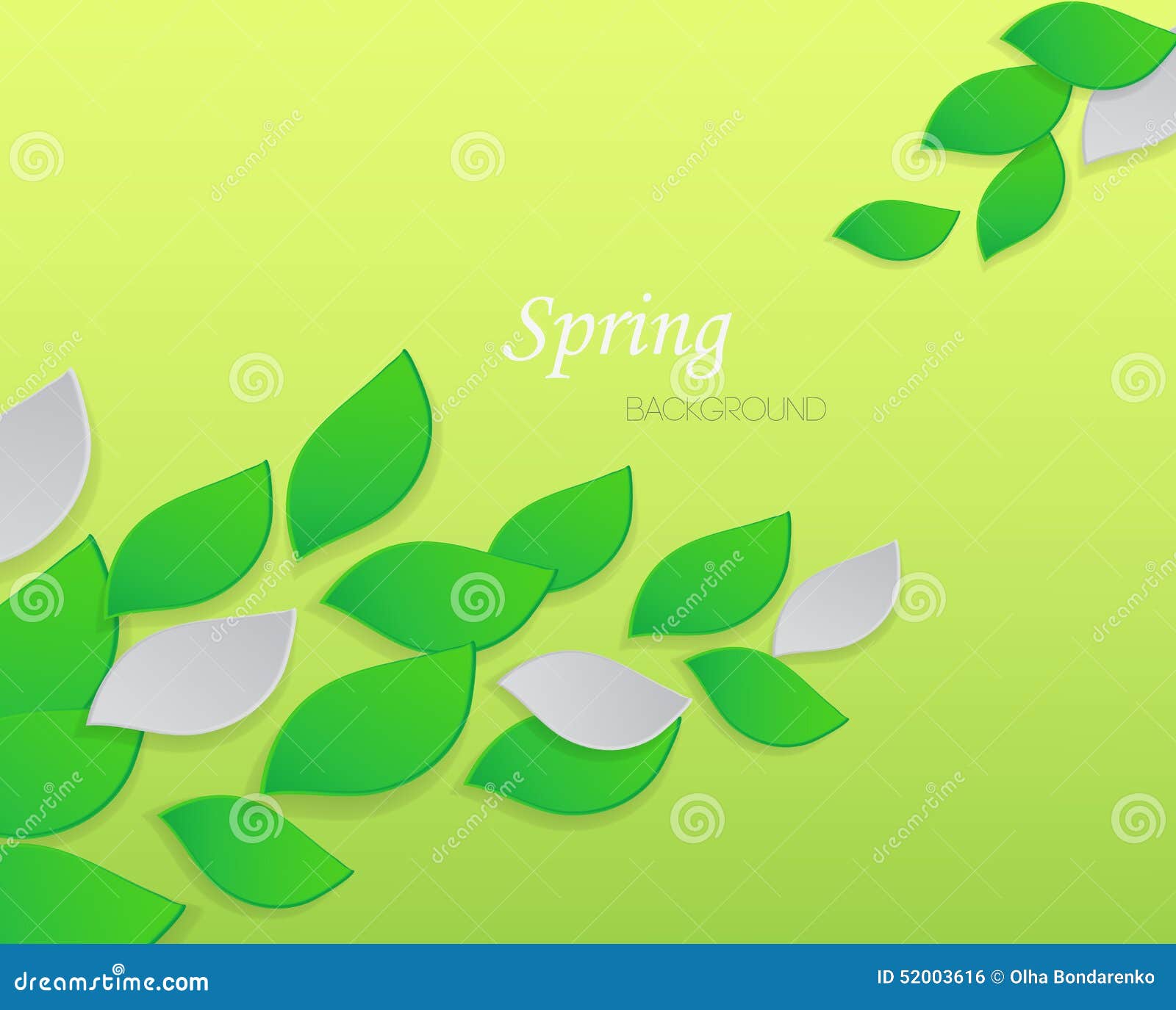 Abstract Spring Background with Green Leaves Stock Vector ...