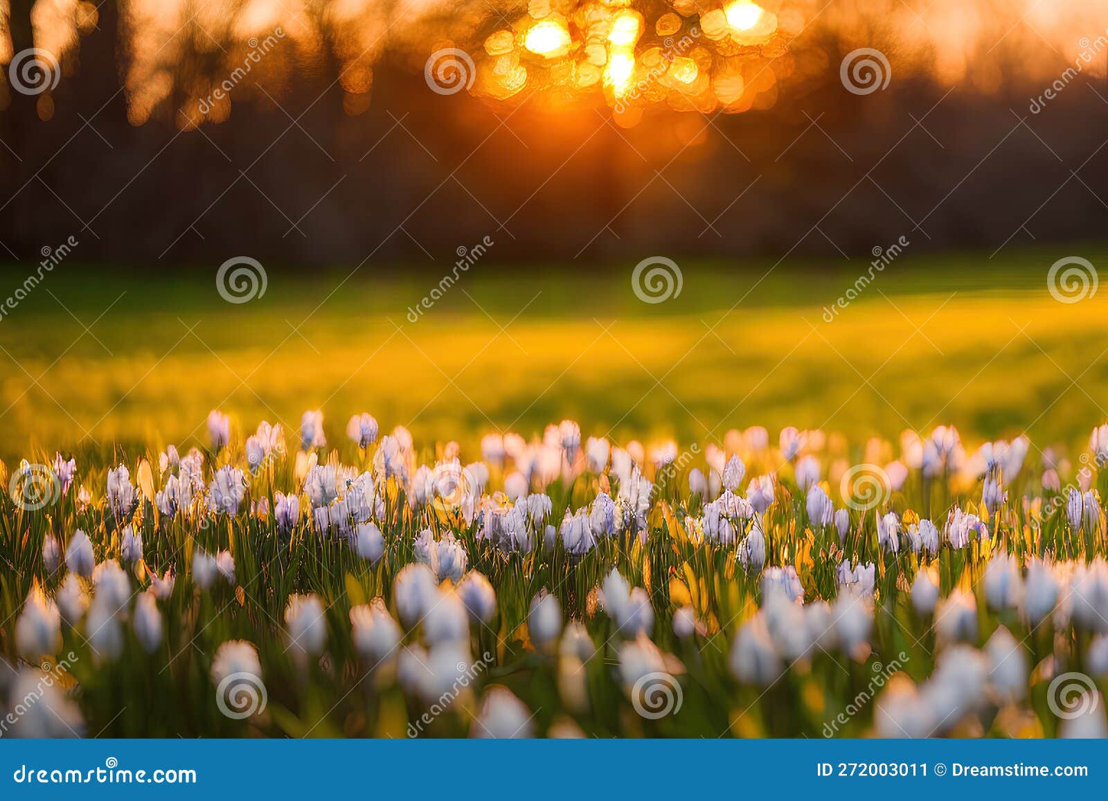 Abstract Spring Background or Summer Background, a Meadow at Sunset, AI ...