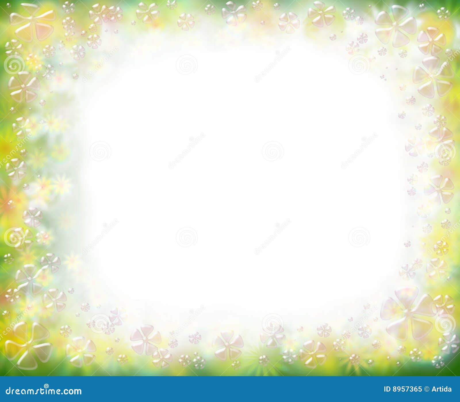 Abstract Spring Floral Border Stock Illustration - Illustration of ...