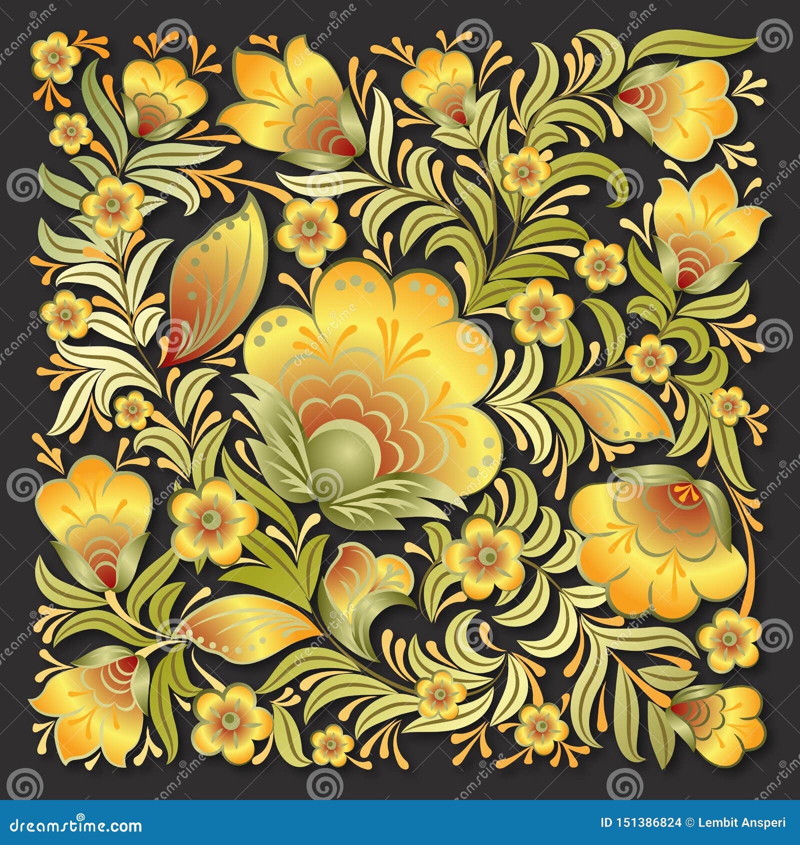 Abstract Spring Floral Ornament Vector Illustration Stock Vector ...