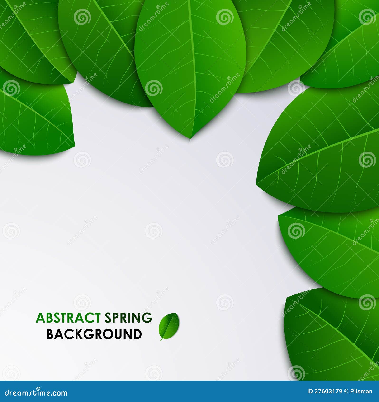 Abstract Spring Fresh Background with Green Leaves Stock Vector ...