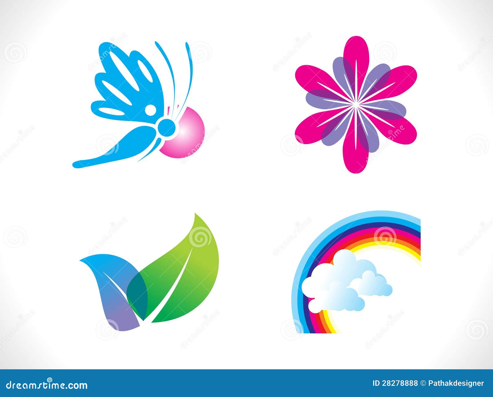 Abstract Spring Icon Template Stock Vector - Illustration of green ...
