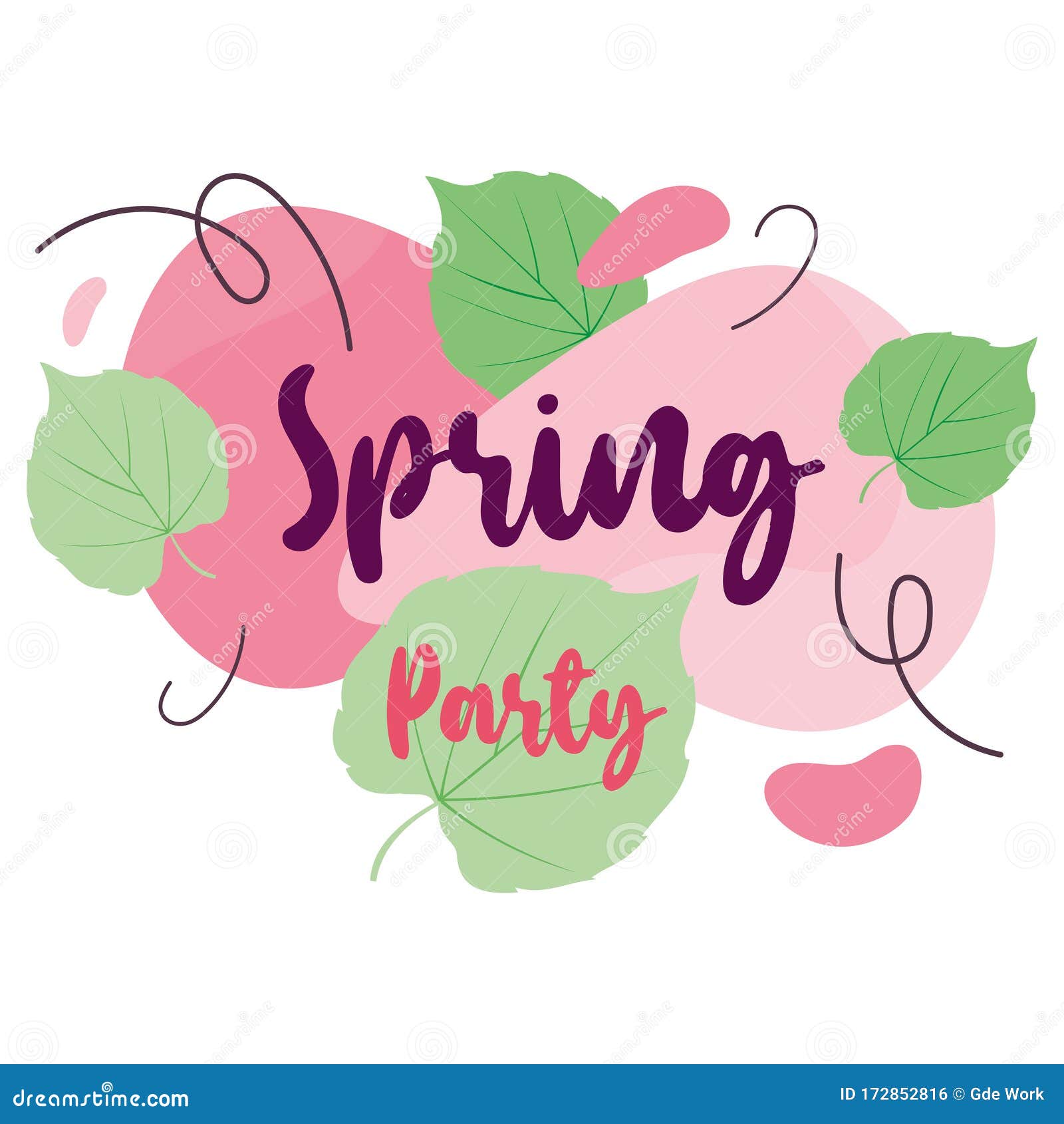 Abstract Spring Party Banner Design Stock Vector - Illustration of blue ...