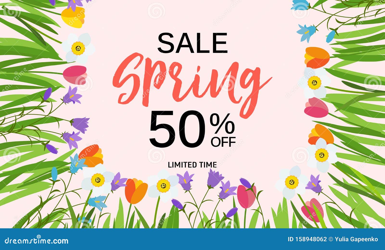Abstract Spring Sale Background Template. Vector Illustration Stock ...