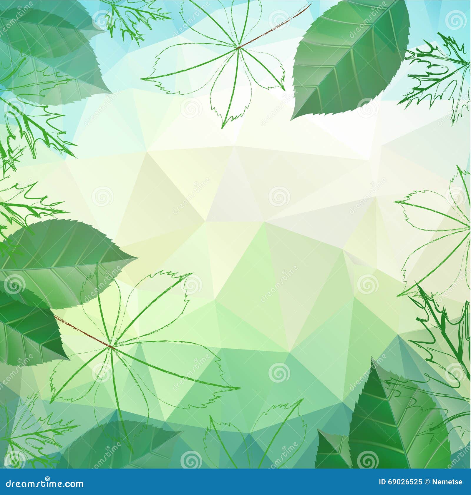 Abstract Spring and Summer Background with Leaves Stock Vector ...