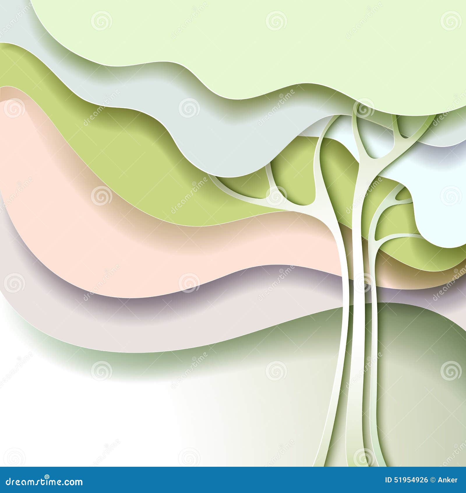 Abstract spring tree stock vector. Illustration of color - 51954926