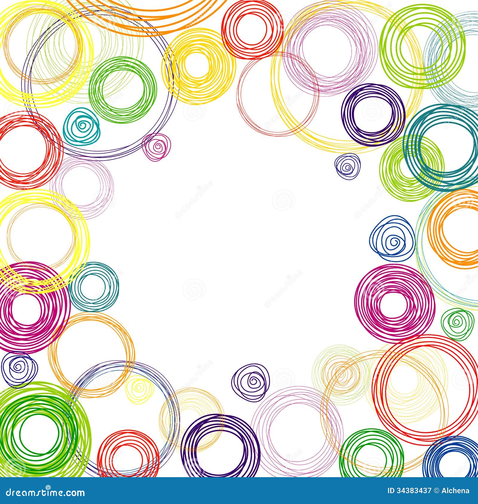 Abstract Square Background with Colored Circles Stock Vector ...