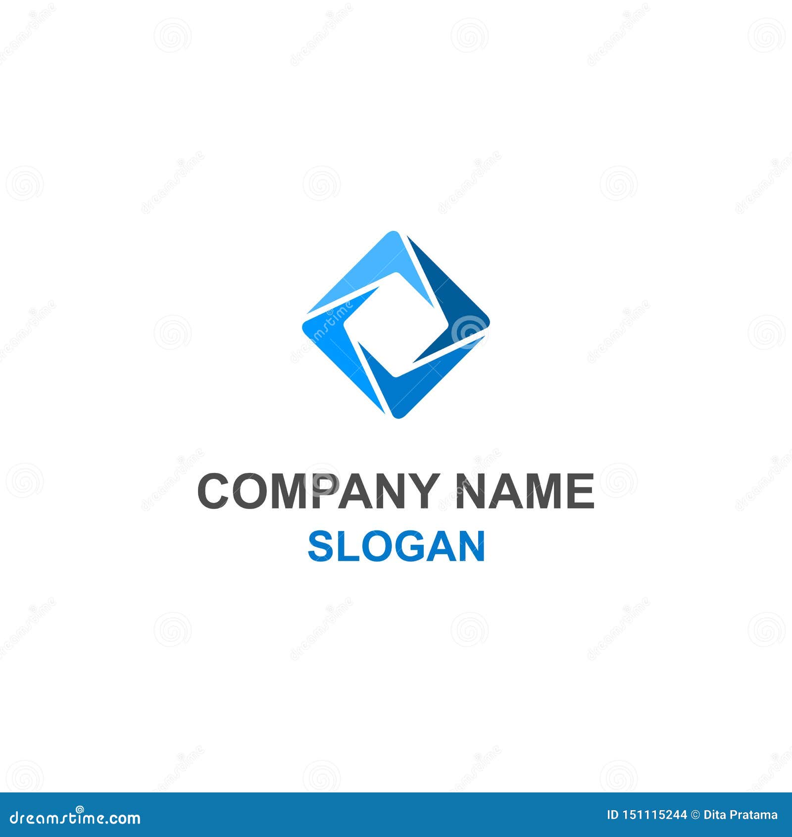 Abstract square blue logo. stock illustration. Illustration of label ...