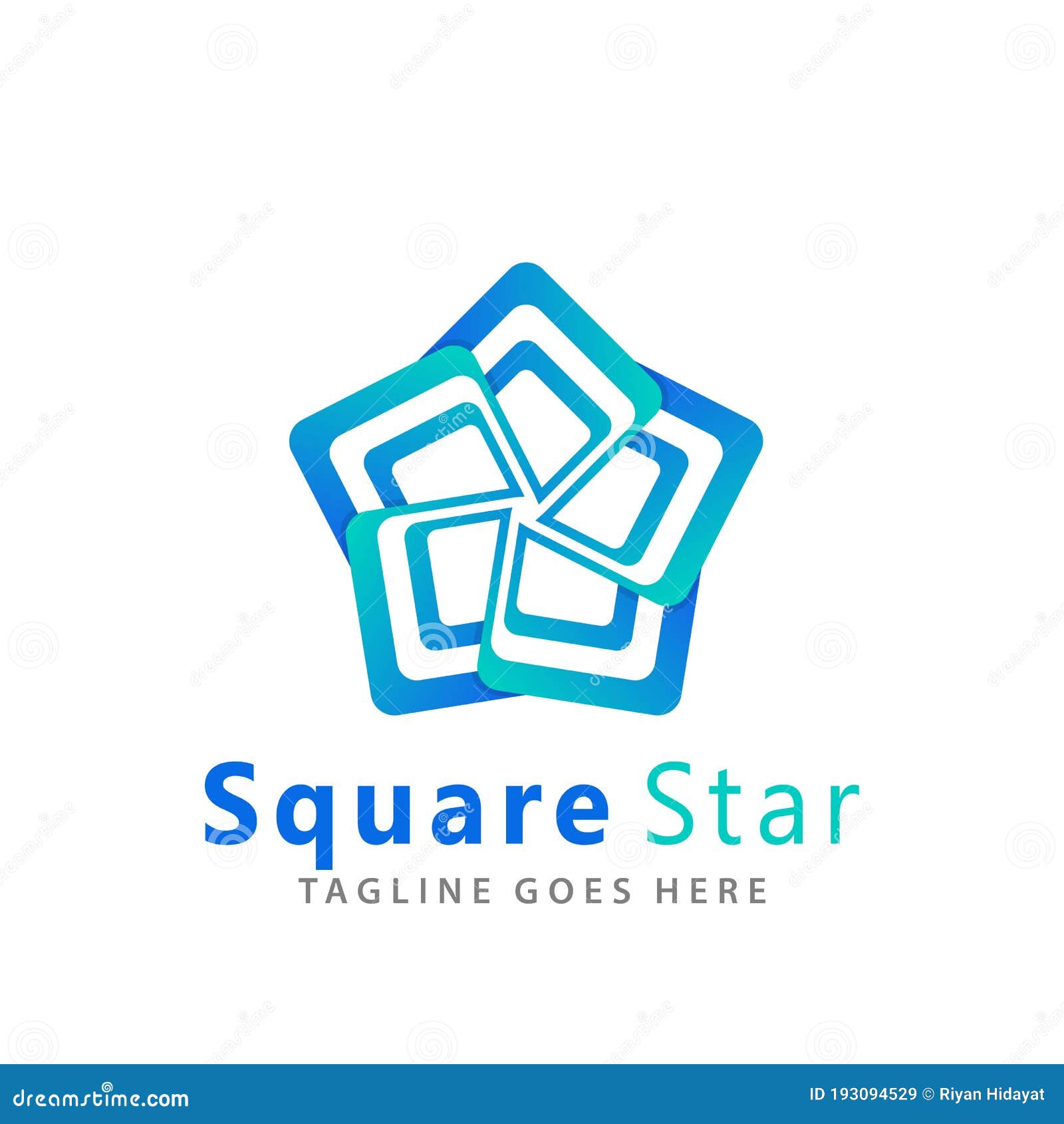 Abstract Square Blue Star Logos Design Vector Illustration Template ...