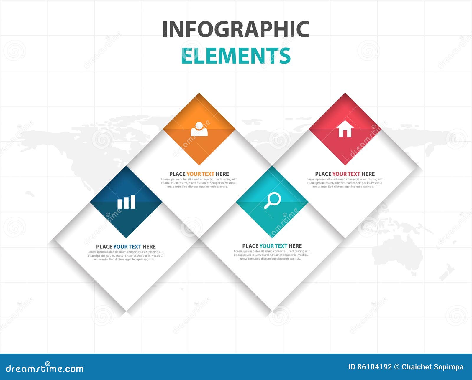 Abstract Square Business Infographics Elements, Presentation Template ...