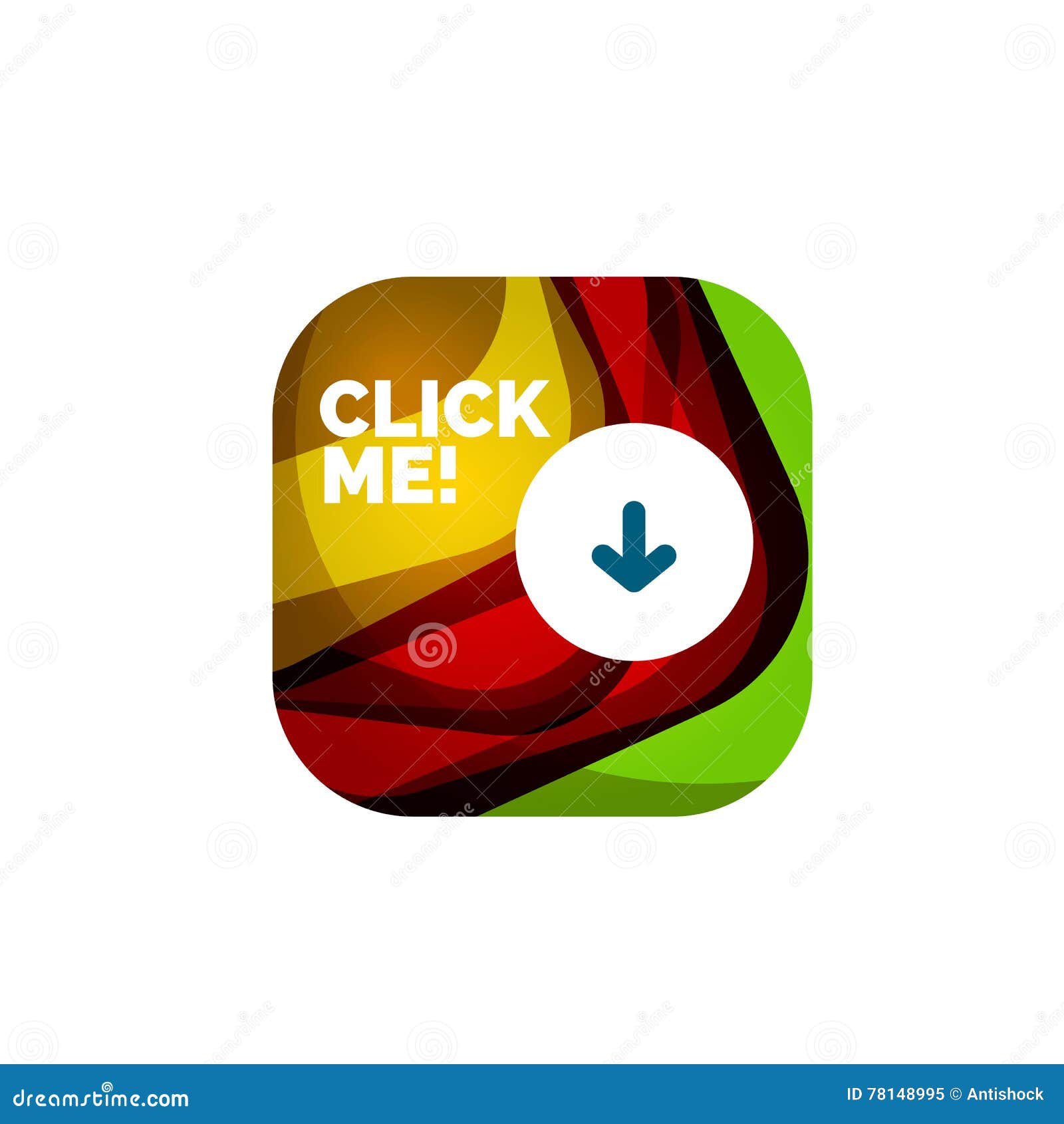 Abstract Square Button Template Stock Vector - Illustration of isolated ...