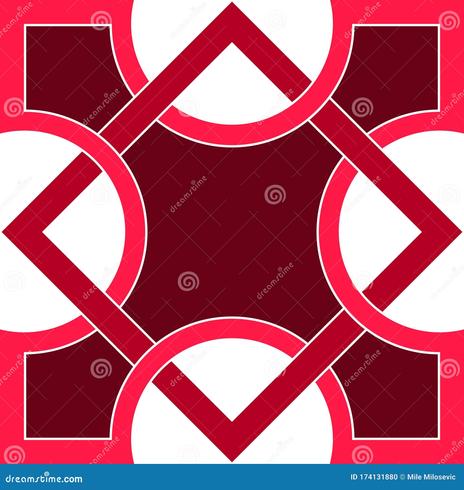 Abstract Square, Circles, Lines Pattern Background, Vector Graphic ...