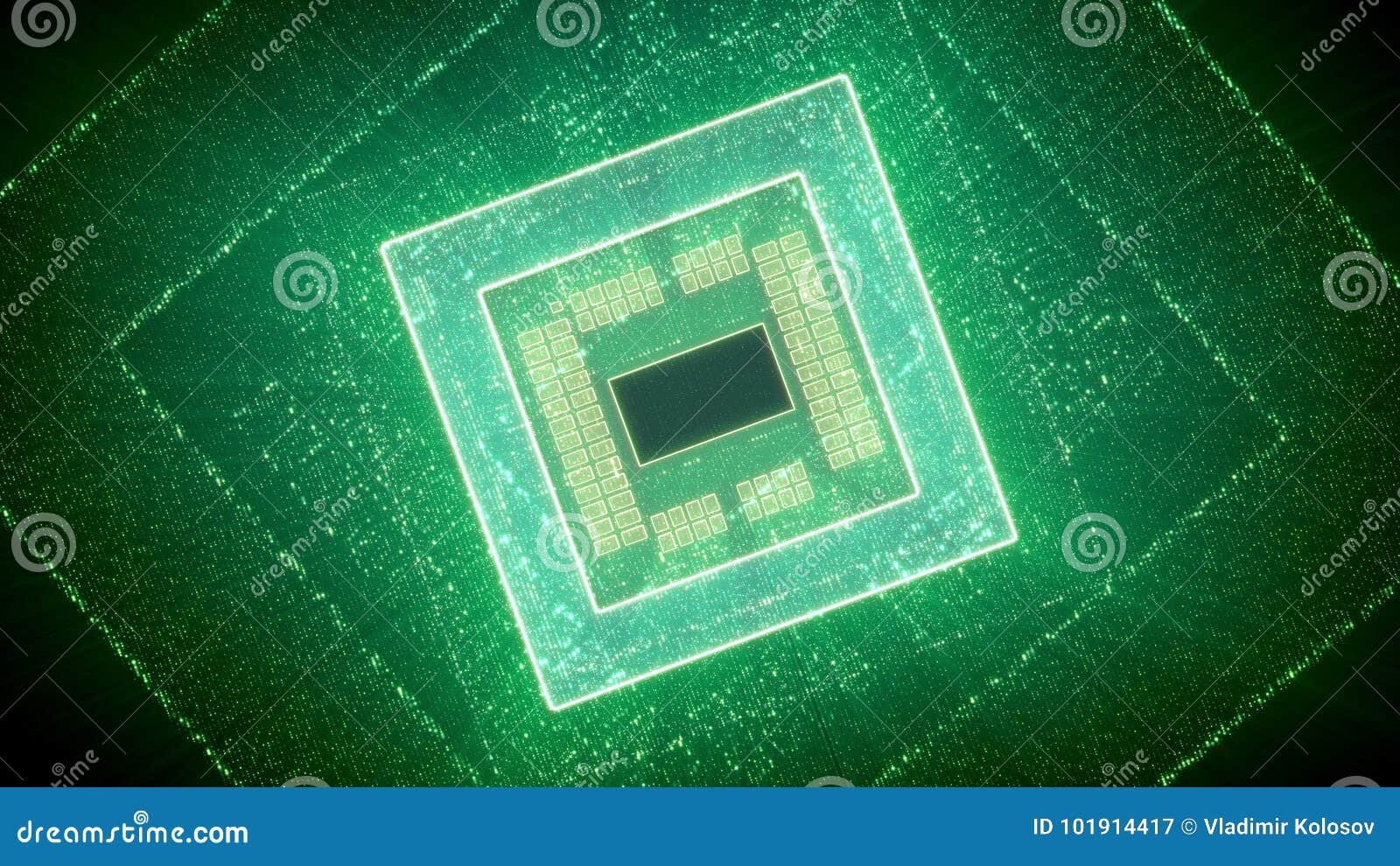 Abstract Square CPU Virtual Presentation Stock Illustration ...
