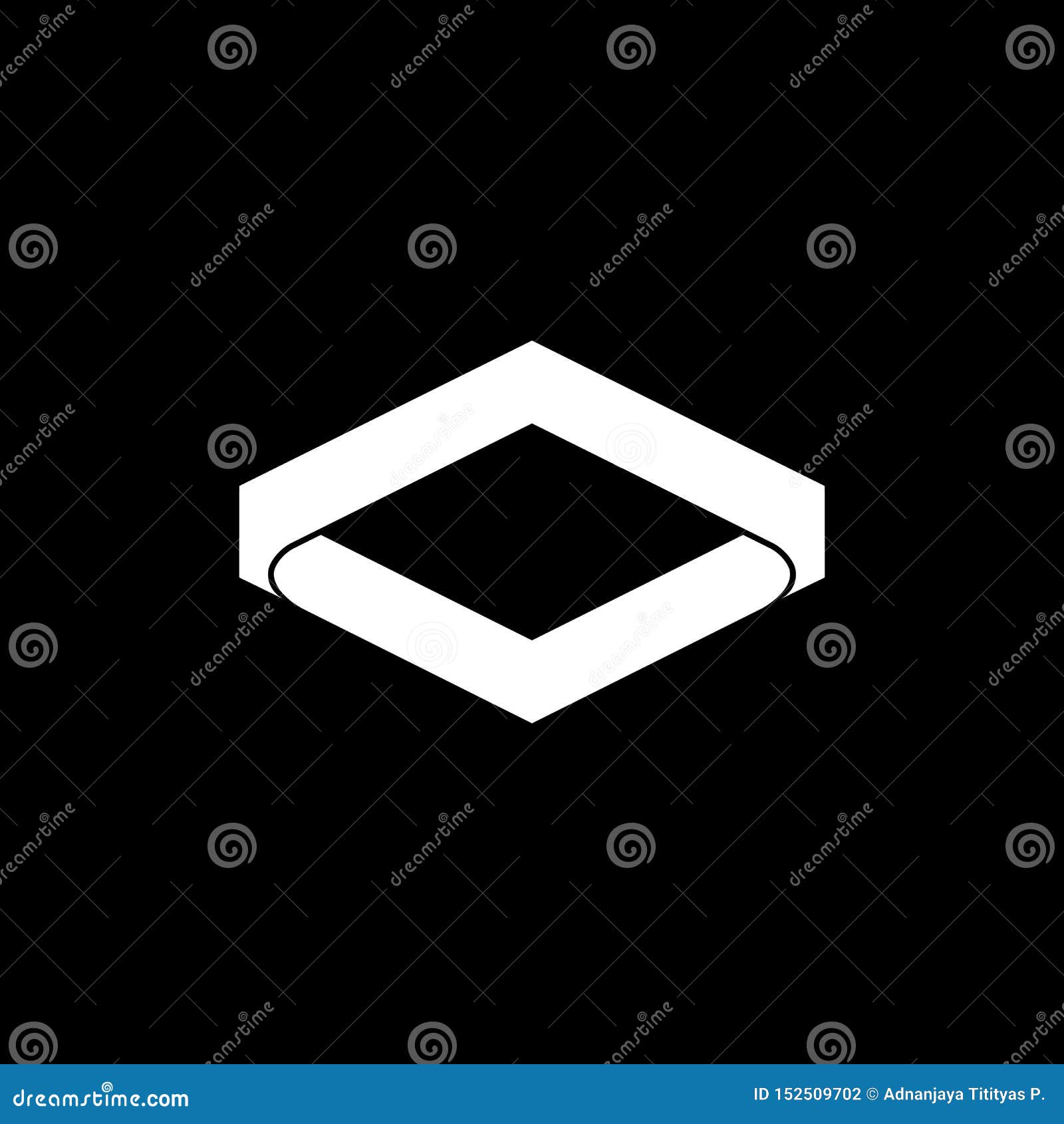 Abstract Square Curves 3d Simple Logo Vector Stock Vector ...