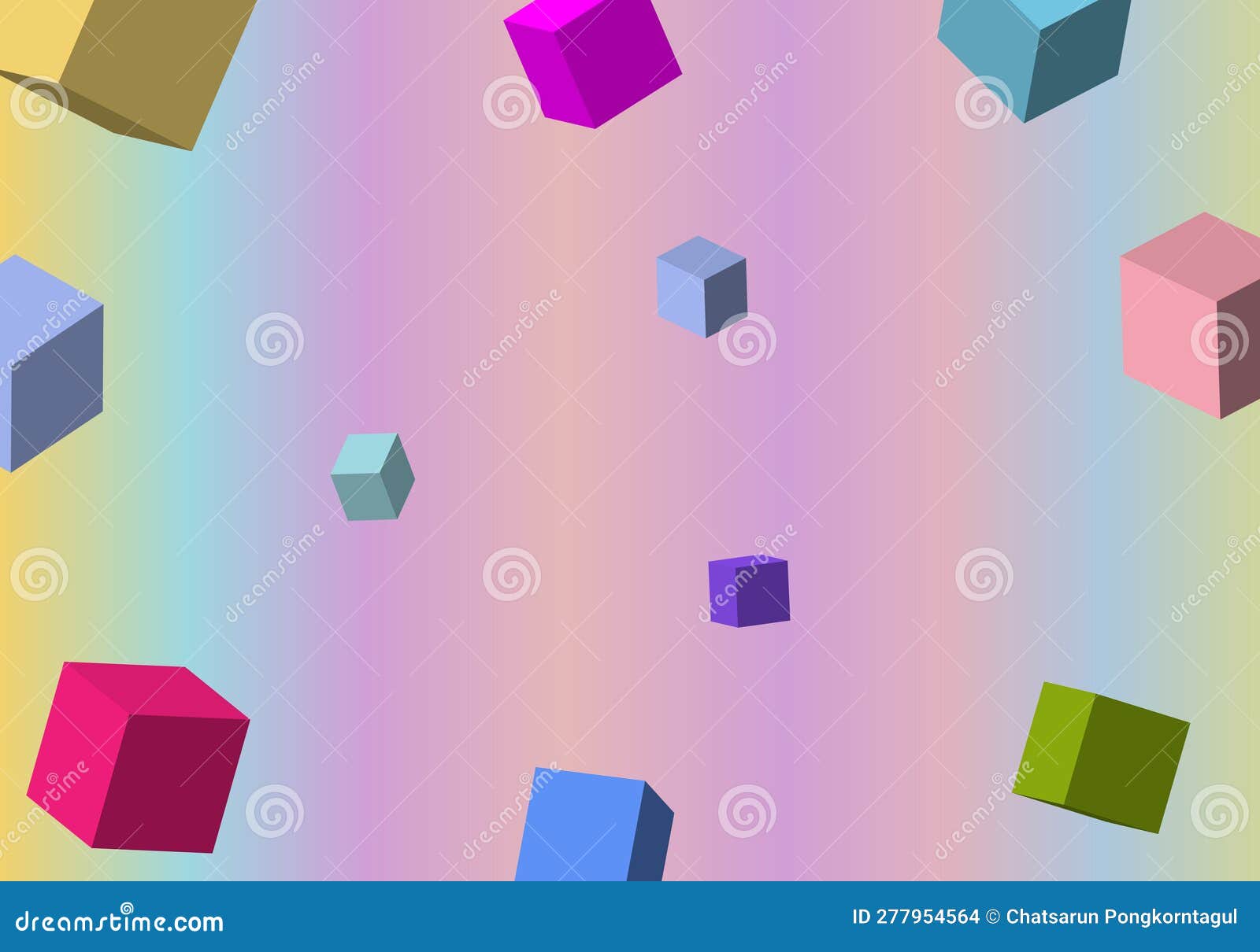 Abstract Square 3d on Colorful Background Stock Vector - Illustration ...