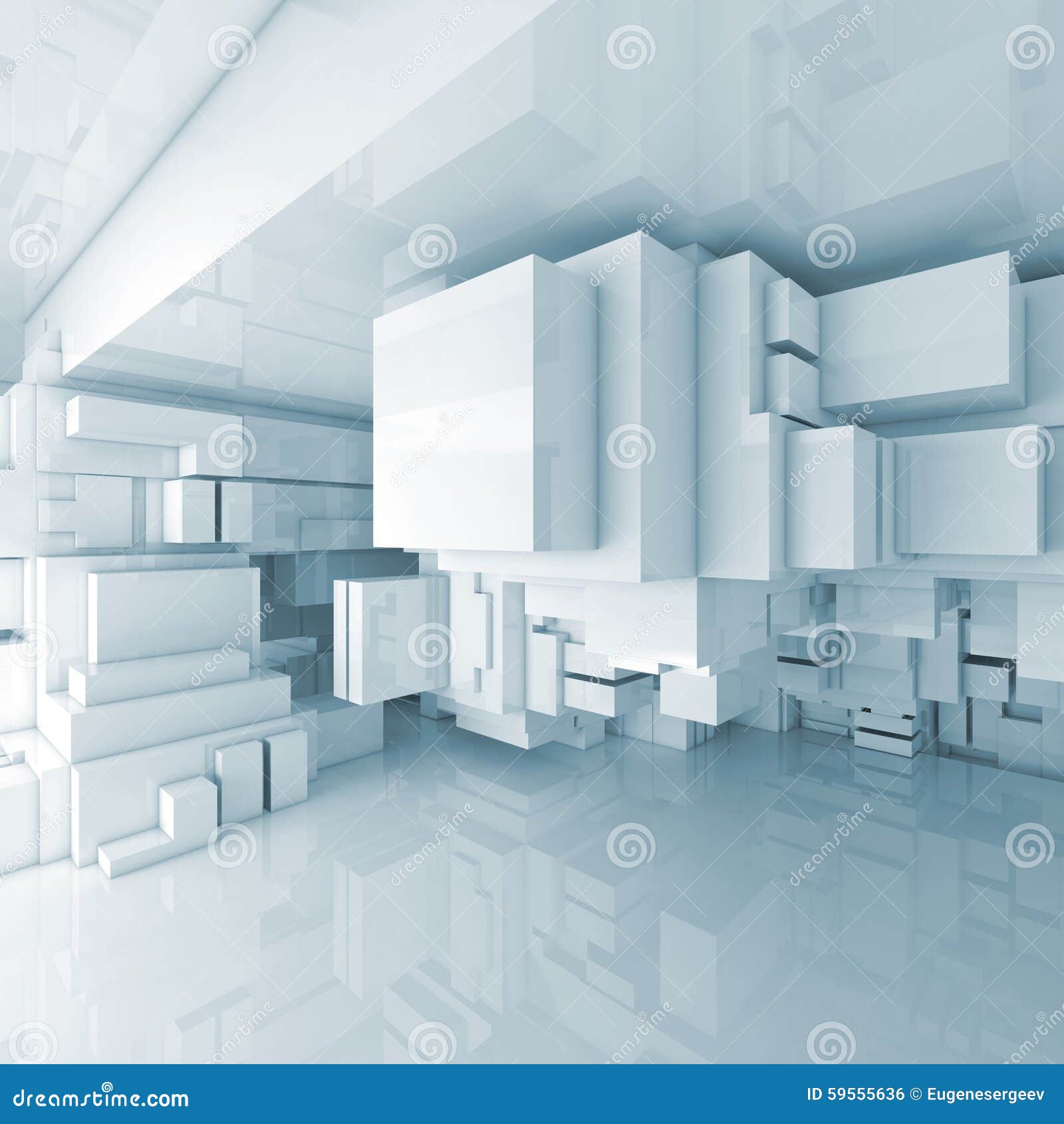 Abstract Square 3d Room Interior Background Stock Illustration ...