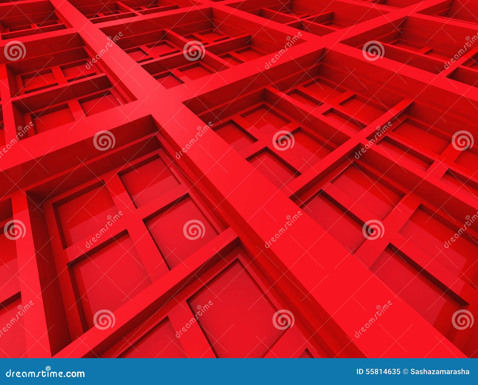 Abstract Square Design Architecture Red Background Stock Image - Image ...